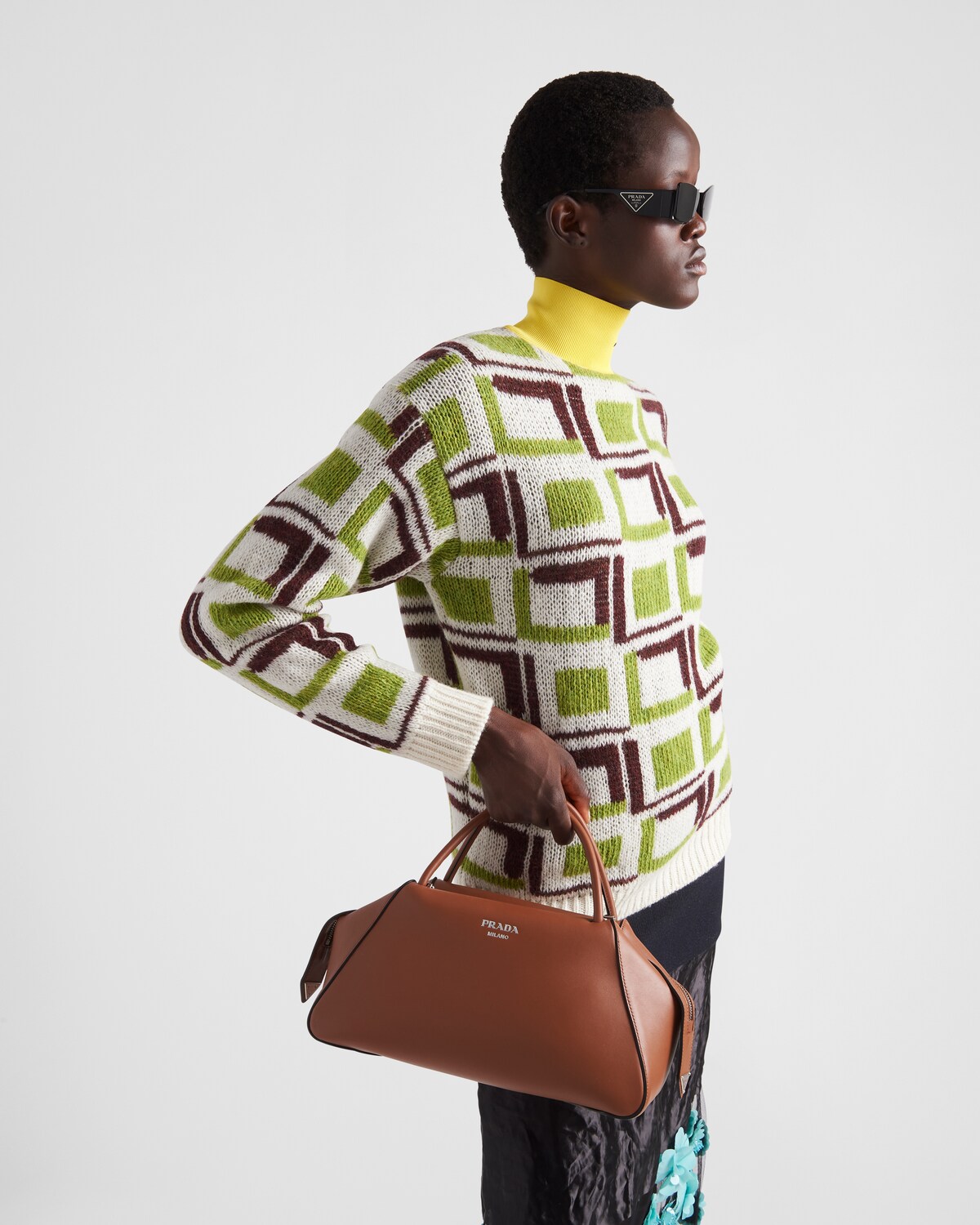 Cognac Medium Leather Prada Supernova Handbag | PRADA