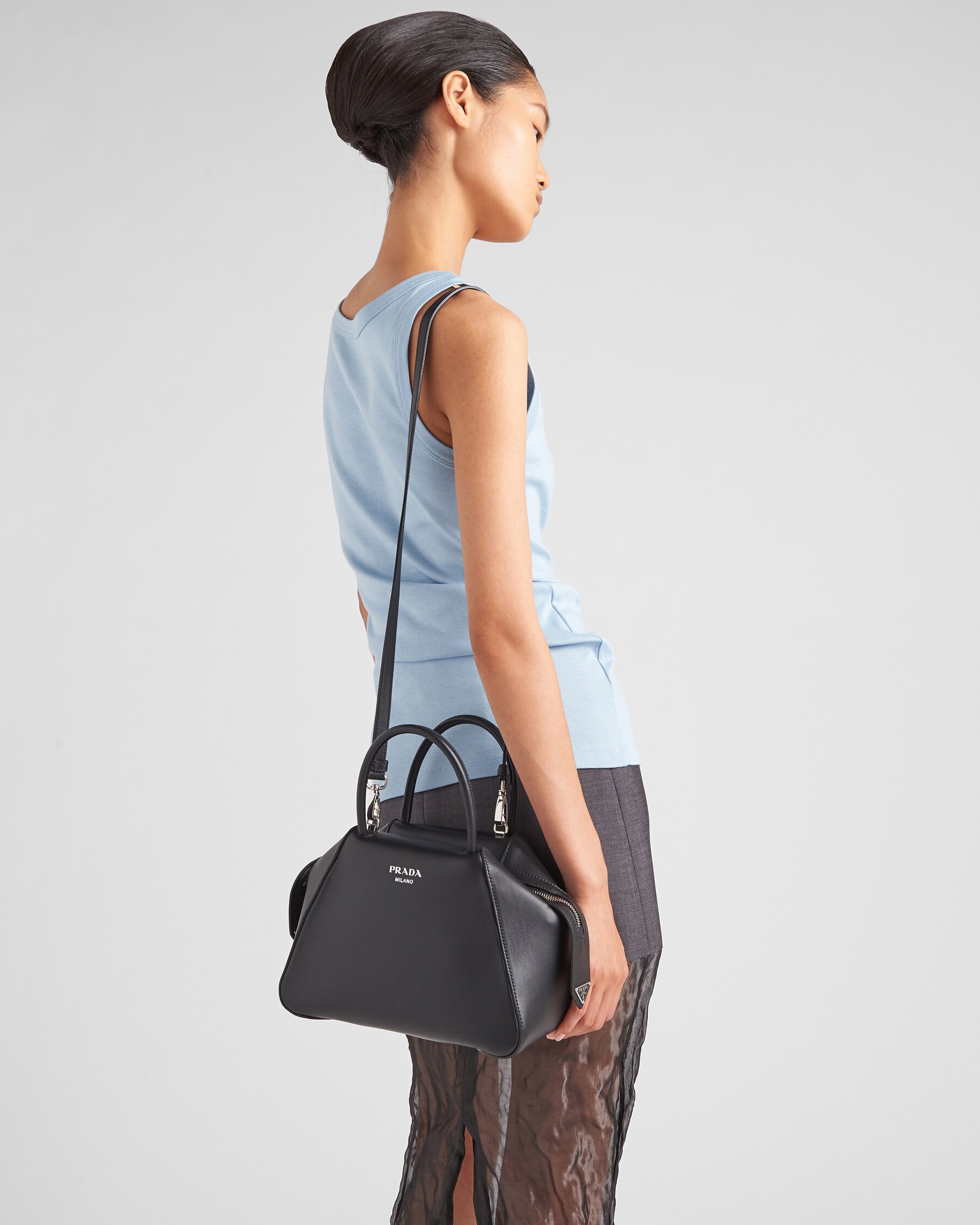 Black Small Leather Prada Supernova Handbag | PRADA