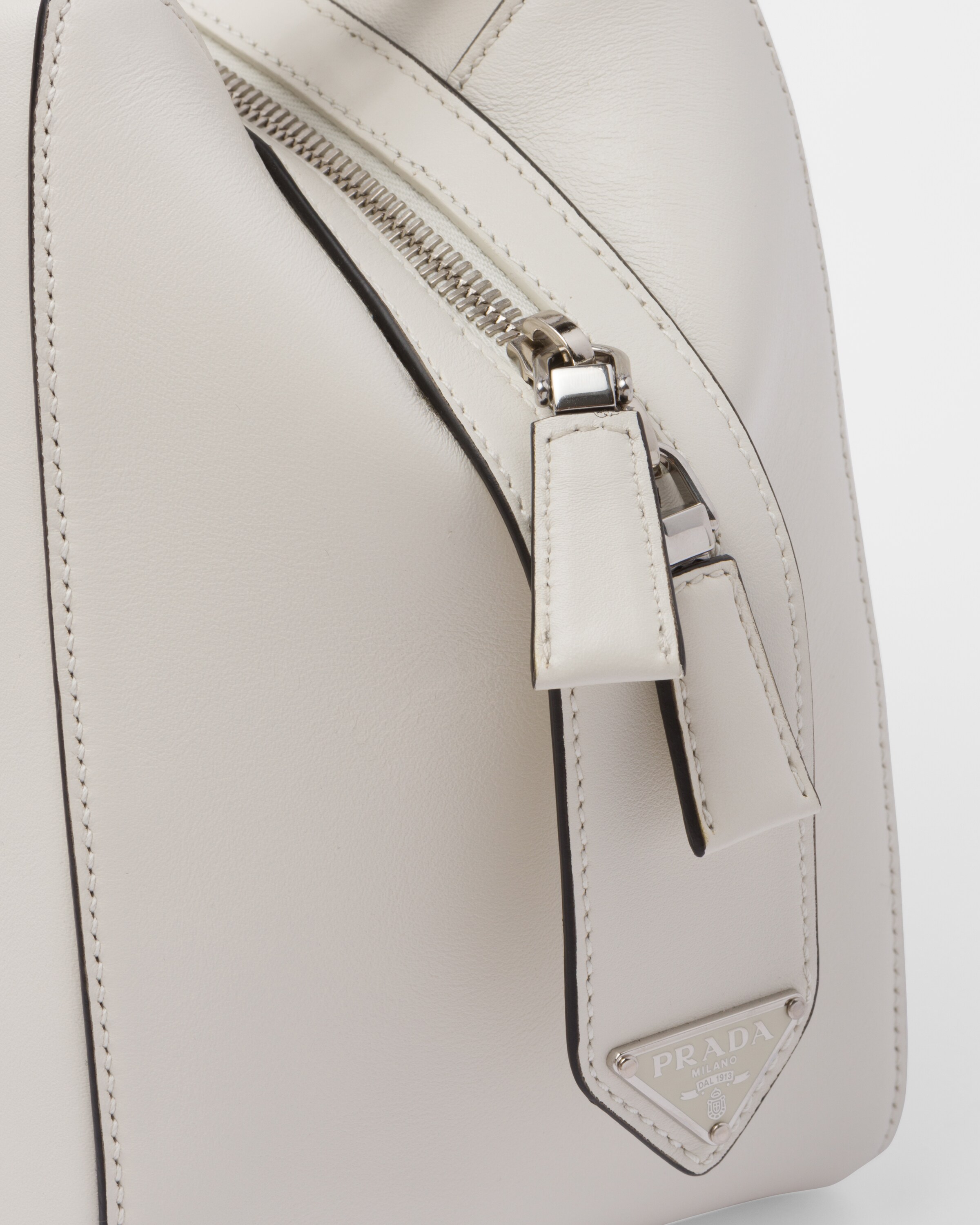 White Small leather handbag | Prada