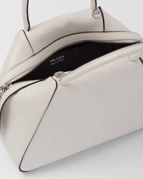 White Small leather handbag | Prada