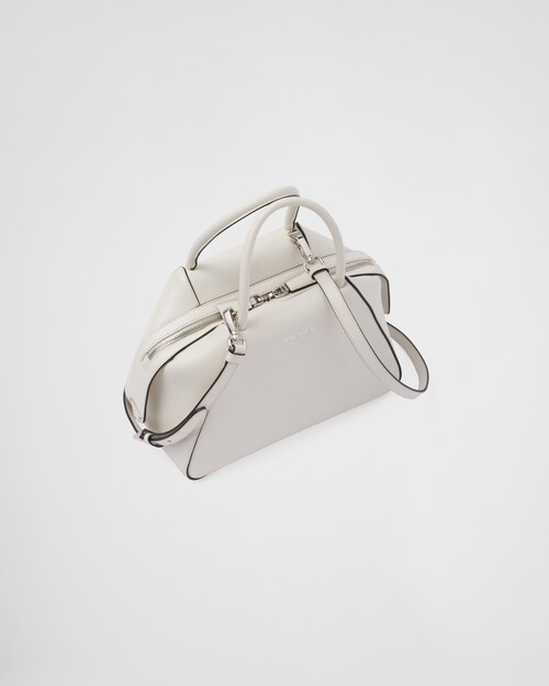 White Small leather handbag | Prada