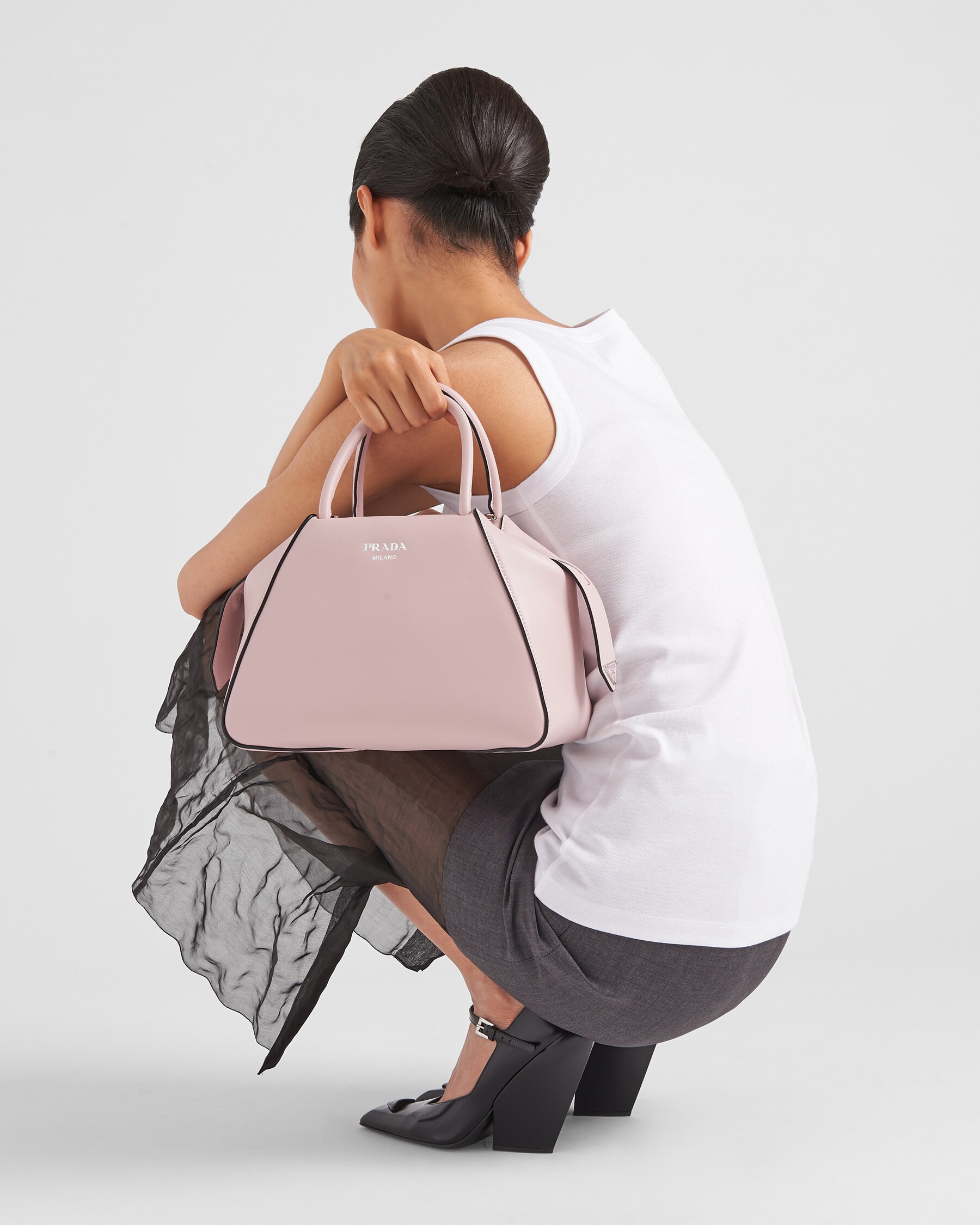 Alabaster Pink Small Leather Prada Supernova Handbag | PRADA