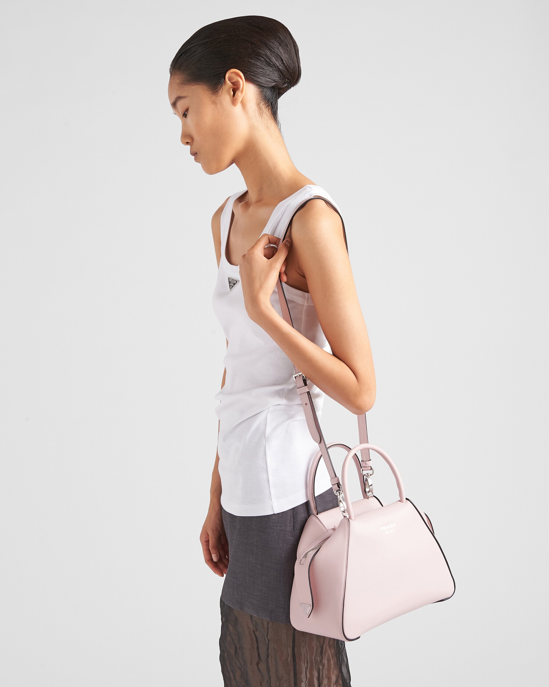 Alabaster Pink Small Leather Prada Supernova Handbag | PRADA