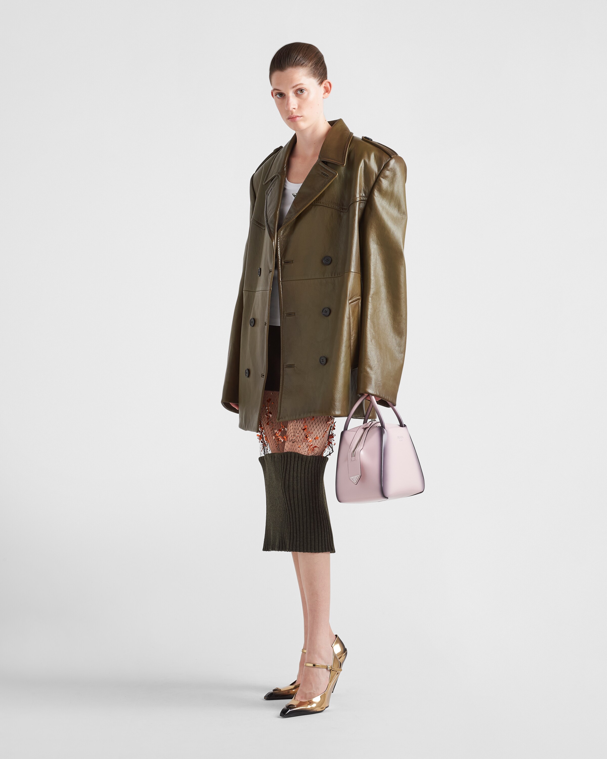 Gradient Alabaster Pink Small brushed leather Prada Supernova handbag ...