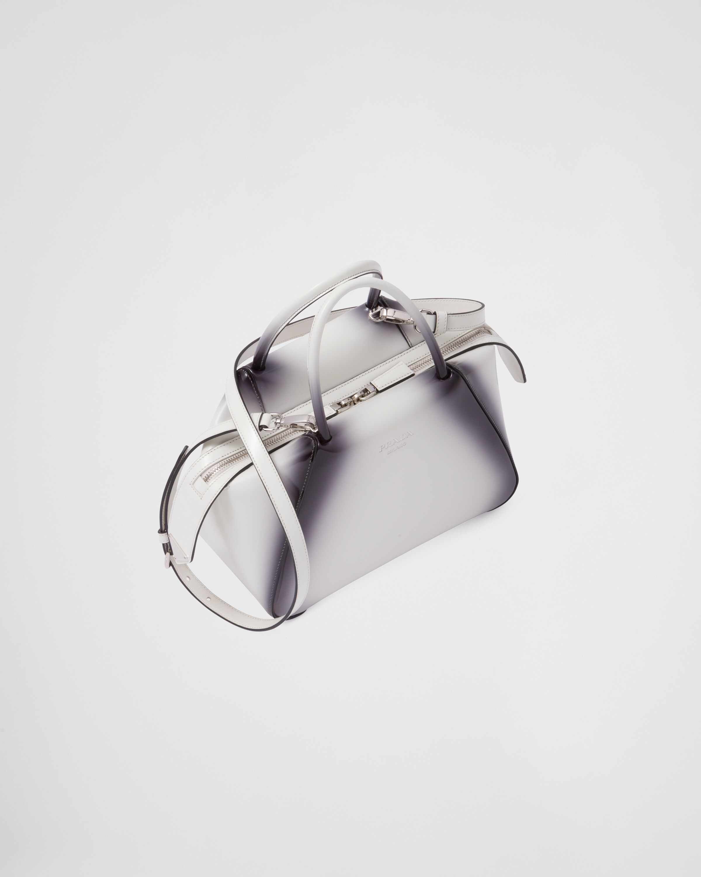 White Small Brushed Leather Prada Supernova Handbag Prada