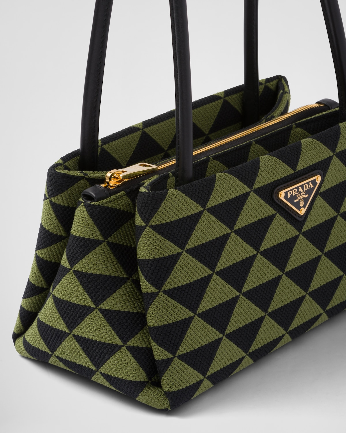 Black/ivy Green Small Embroidered Fabric Prada Symbole Bag | PRADA