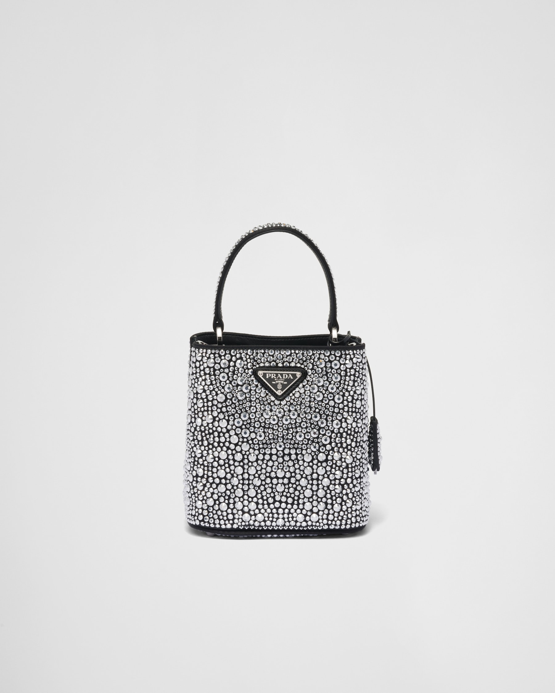Metal Prada Panier Satin Bag With Crystals | PRADA