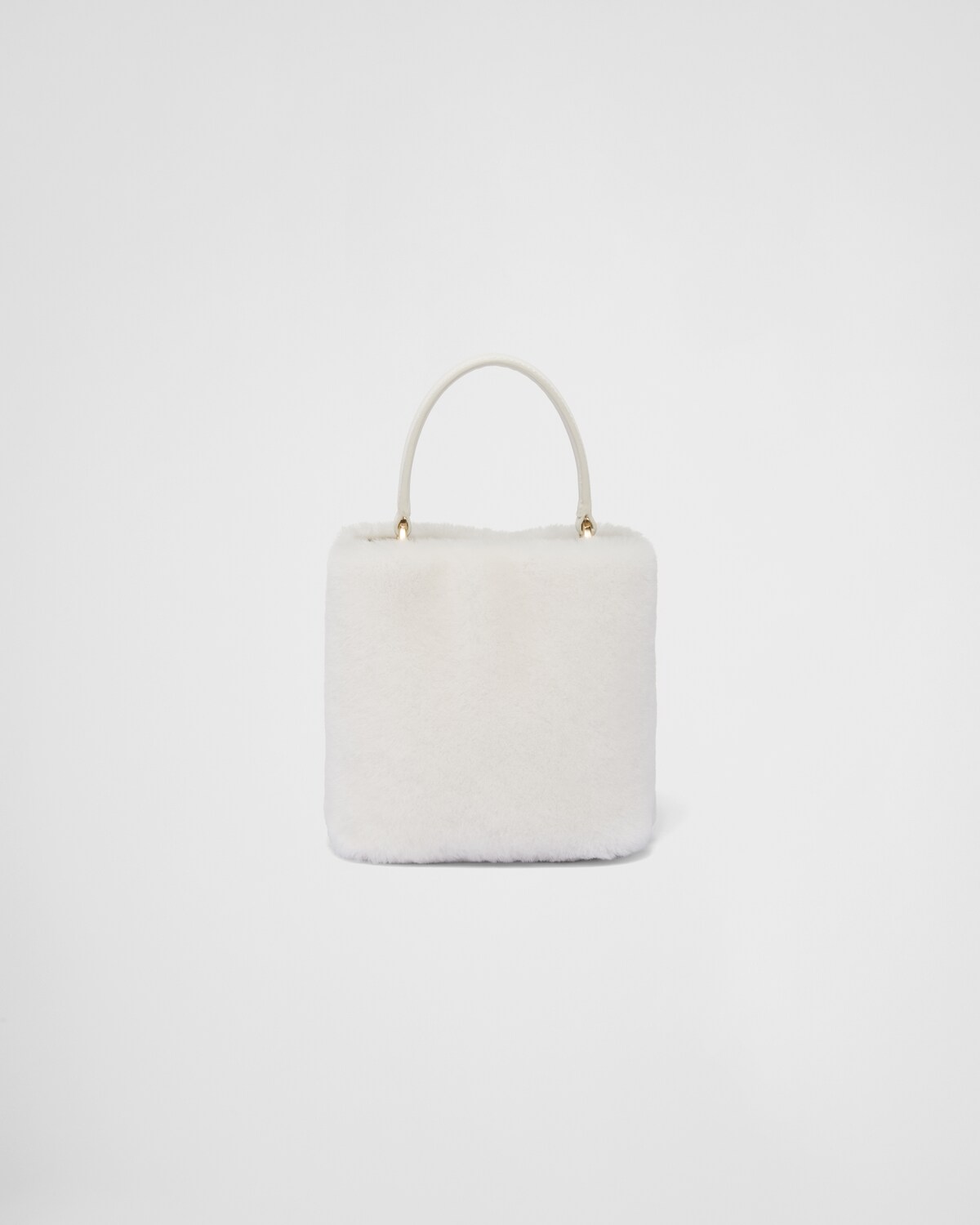 White Prada Panier Shearling Mini-bag | PRADA