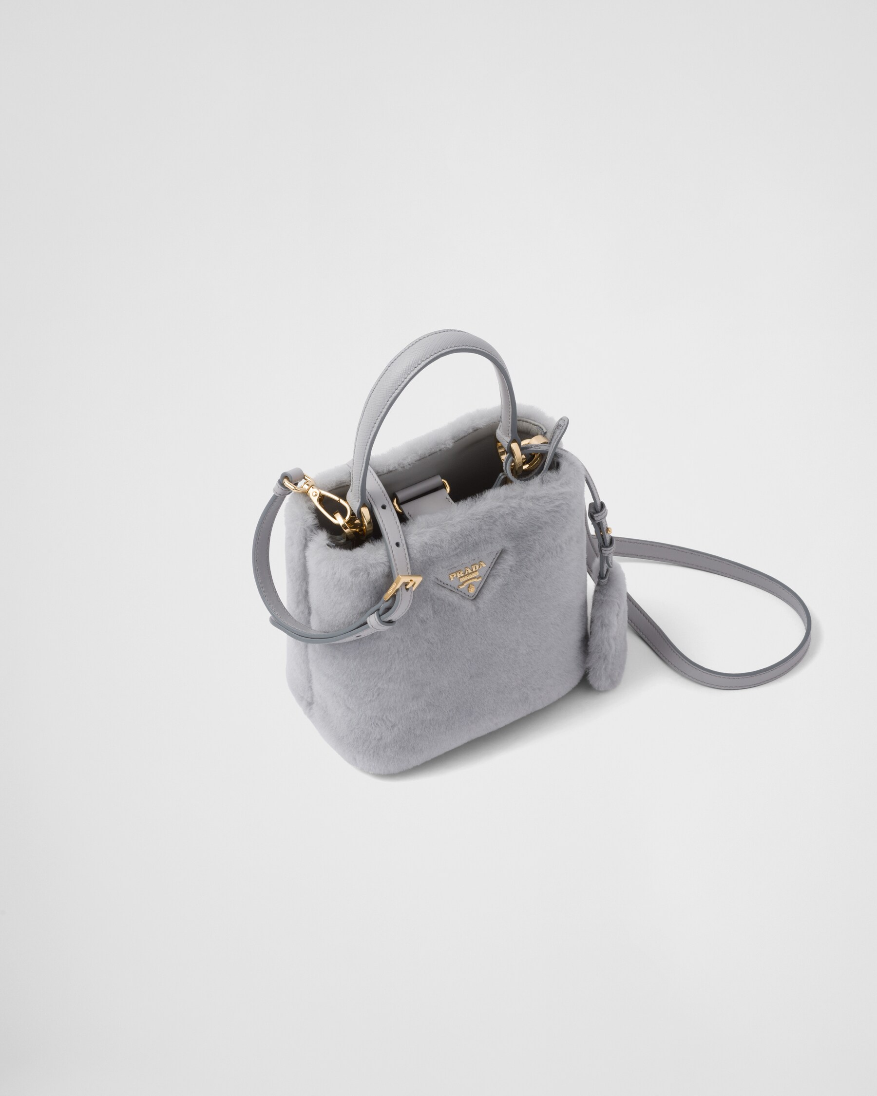 Cornflower Prada Panier Shearling Mini-bag | PRADA