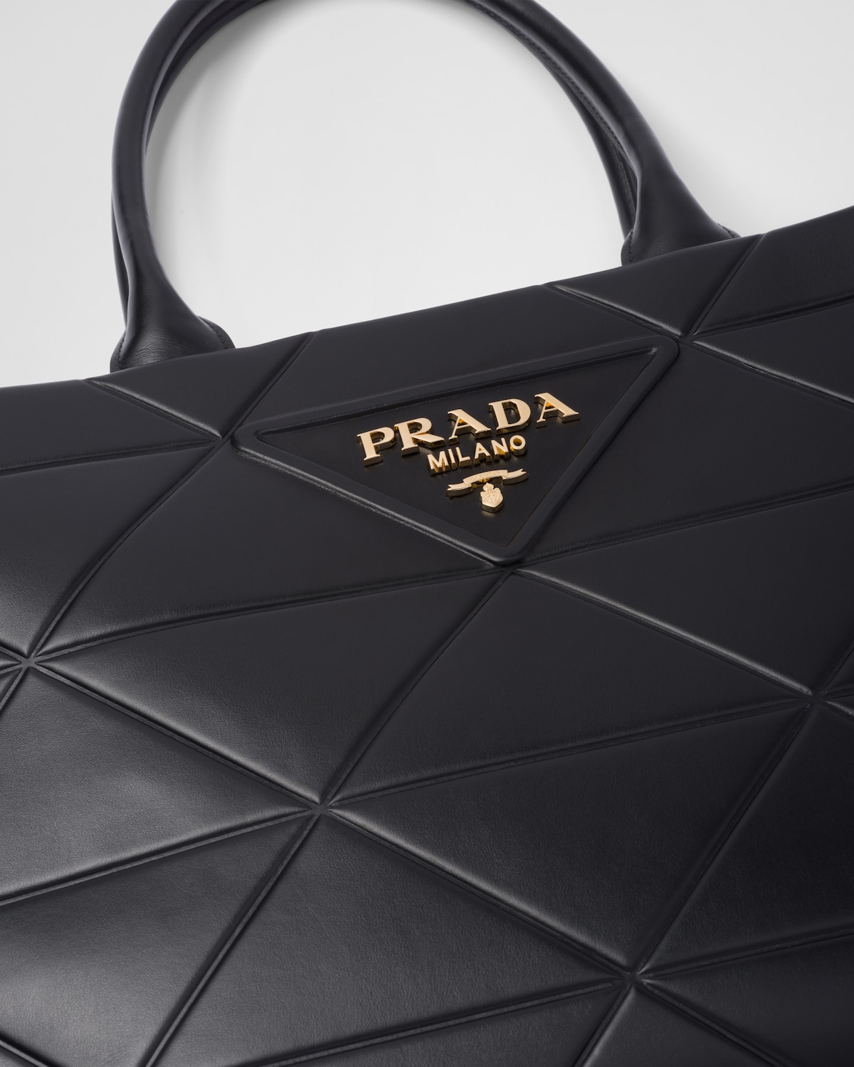 Black Large Leather Prada Symbole Bag With Topstitching | PRADA