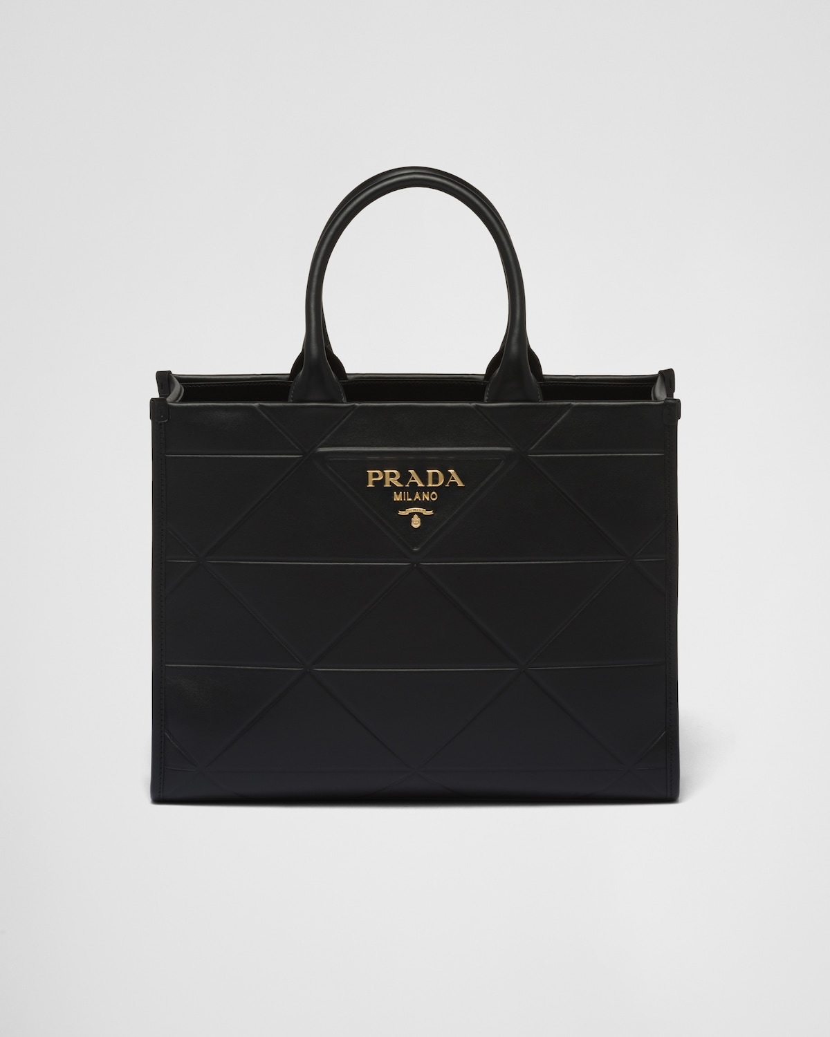 Black Medium Leather Prada Symbole Bag With Topstitching | PRADA