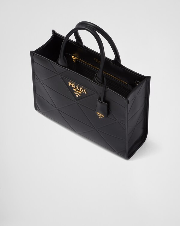 Black Medium Leather Prada Symbole Bag With Topstitching | PRADA
