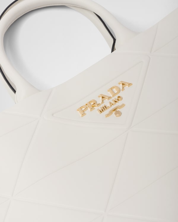 White Medium Leather Prada Symbole Bag With Topstitching | PRADA
