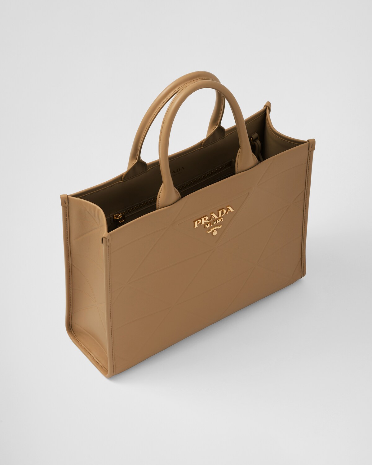 Caramel Medium Leather Prada Symbole Bag With Topstitching | PRADA