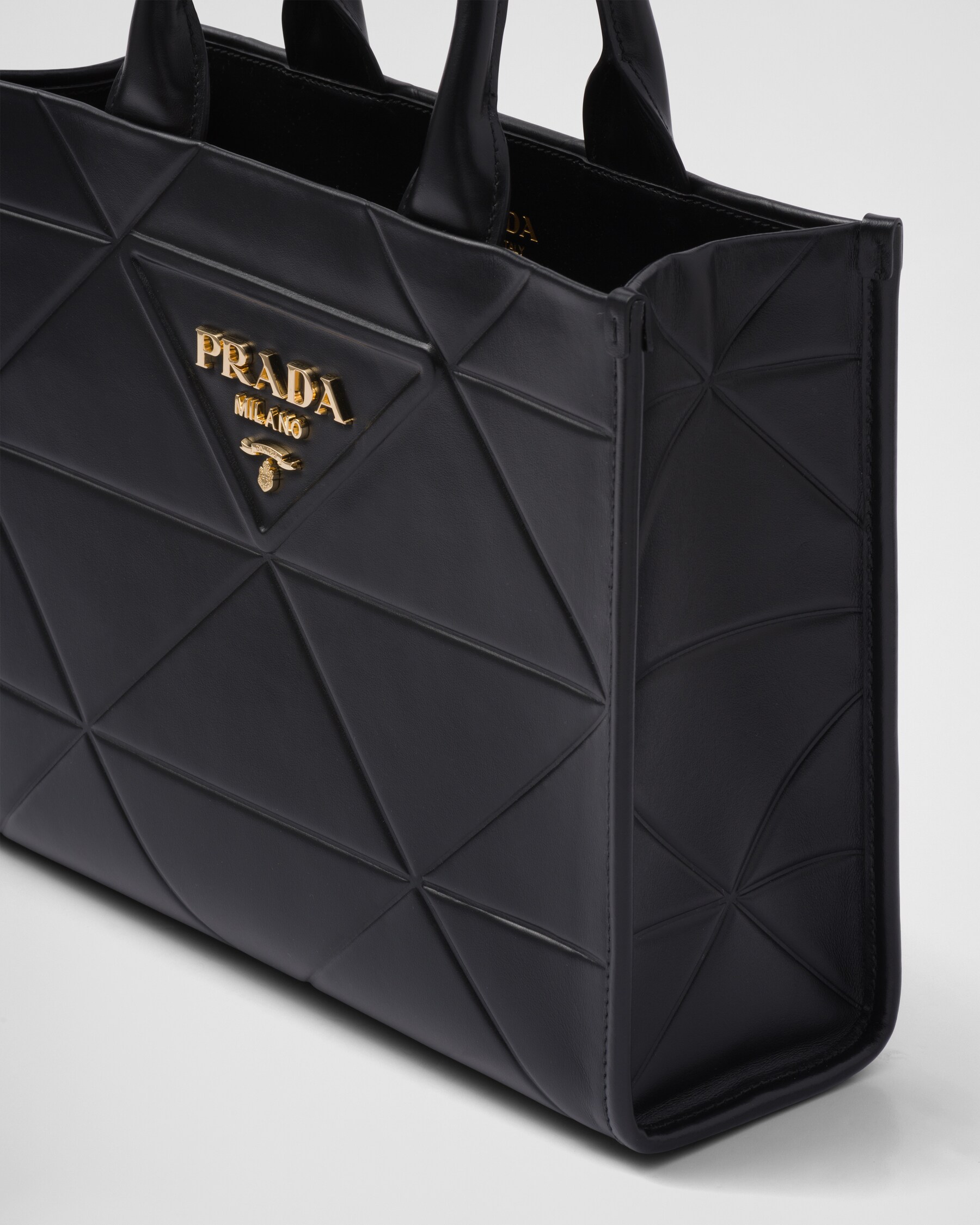 Black Small Leather Prada Symbole Bag With Topstitching | PRADA