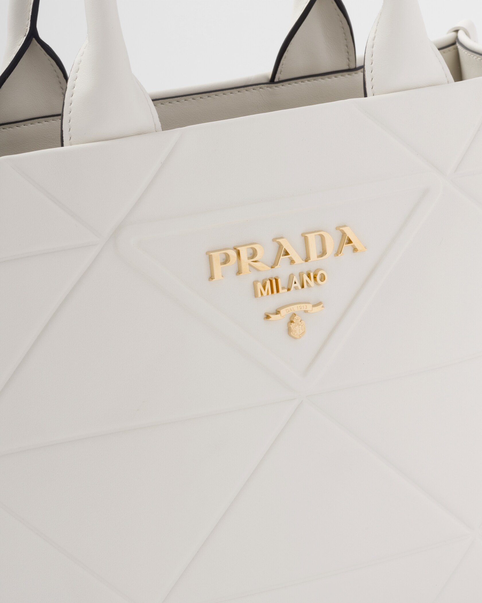 White Small Leather Prada Symbole Bag With Topstitching | PRADA