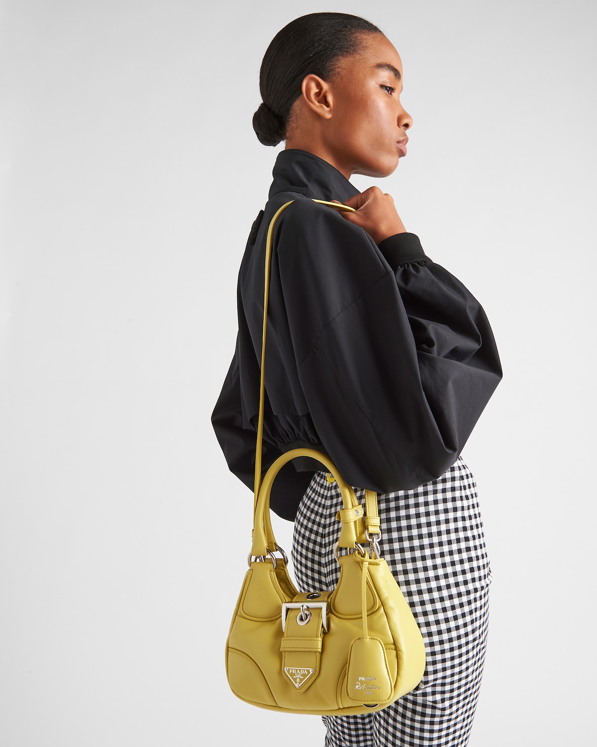 Citron Yellow Prada Moon Padded Nappa-leather Bag | PRADA