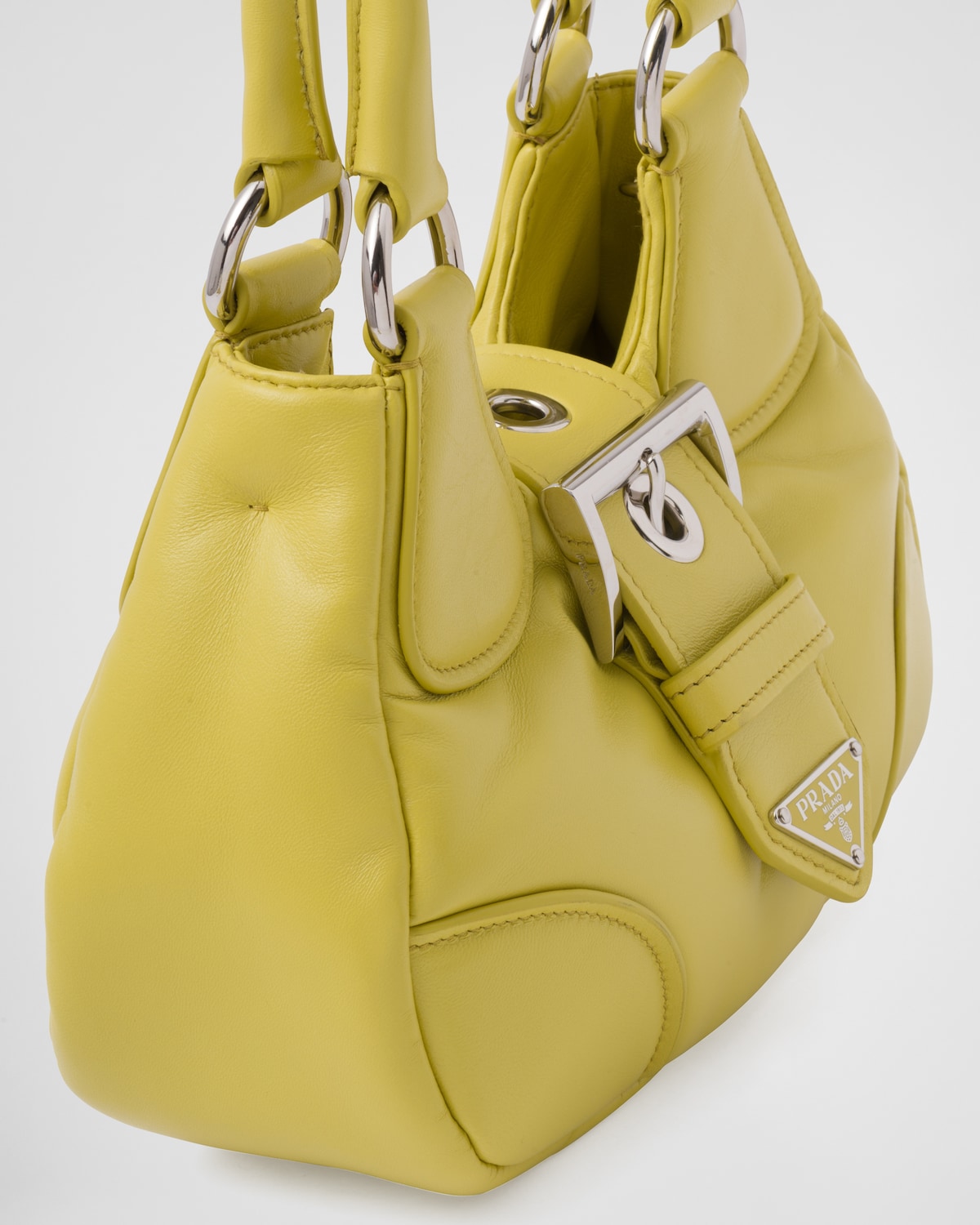Citron Yellow Prada Moon Padded Nappa-leather Bag | PRADA
