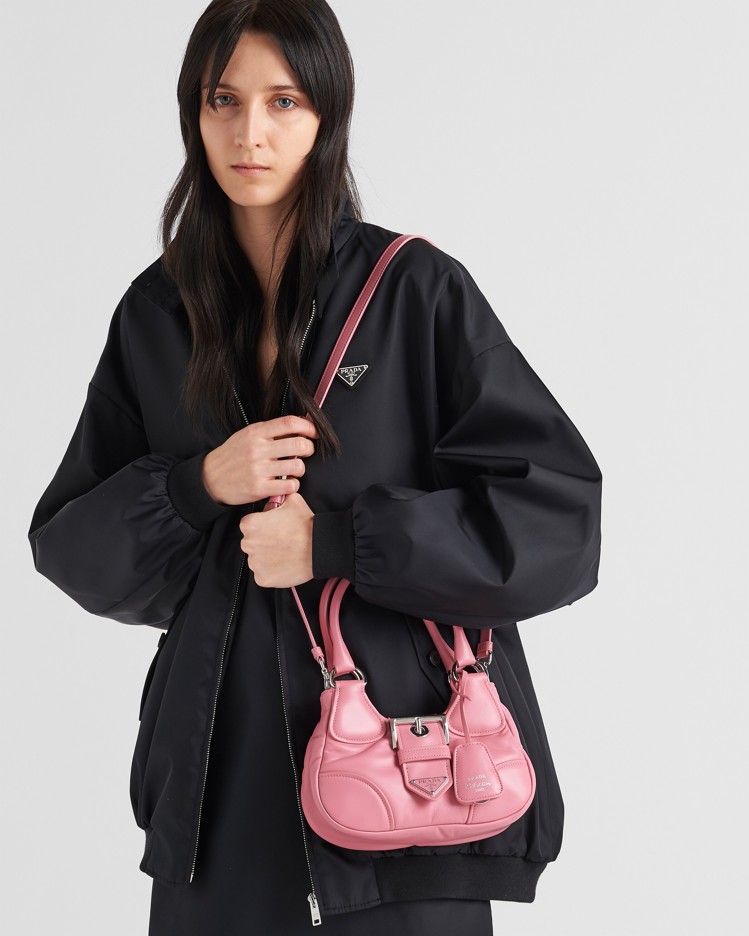 Geranium Pink Prada Moon Padded Nappa-leather Bag | PRADA