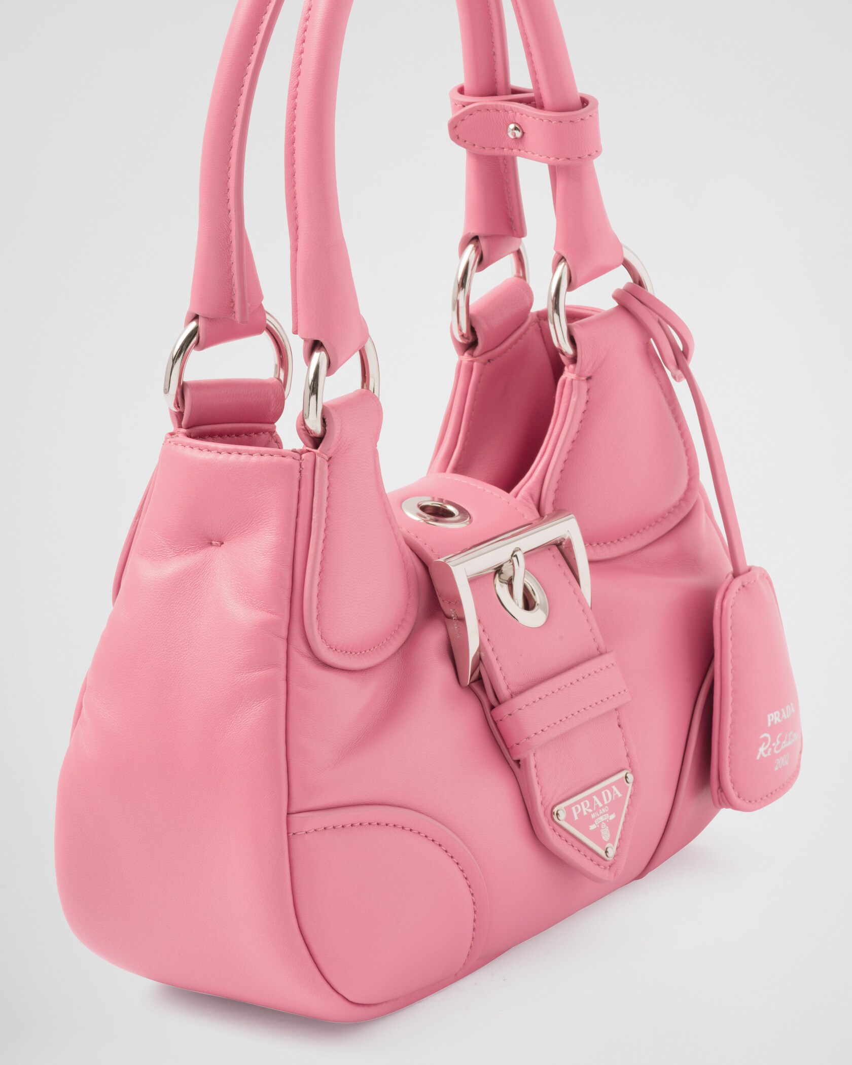 Geranium Pink Prada Moon Padded Nappa-leather Bag | PRADA
