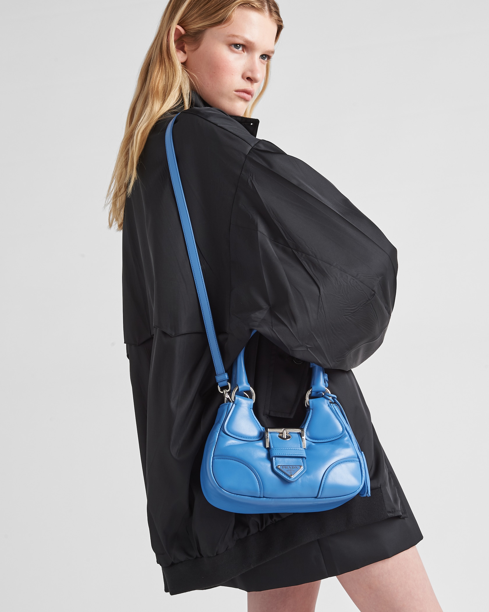 Light Blue Prada Moon Padded Nappa-leather Bag | PRADA