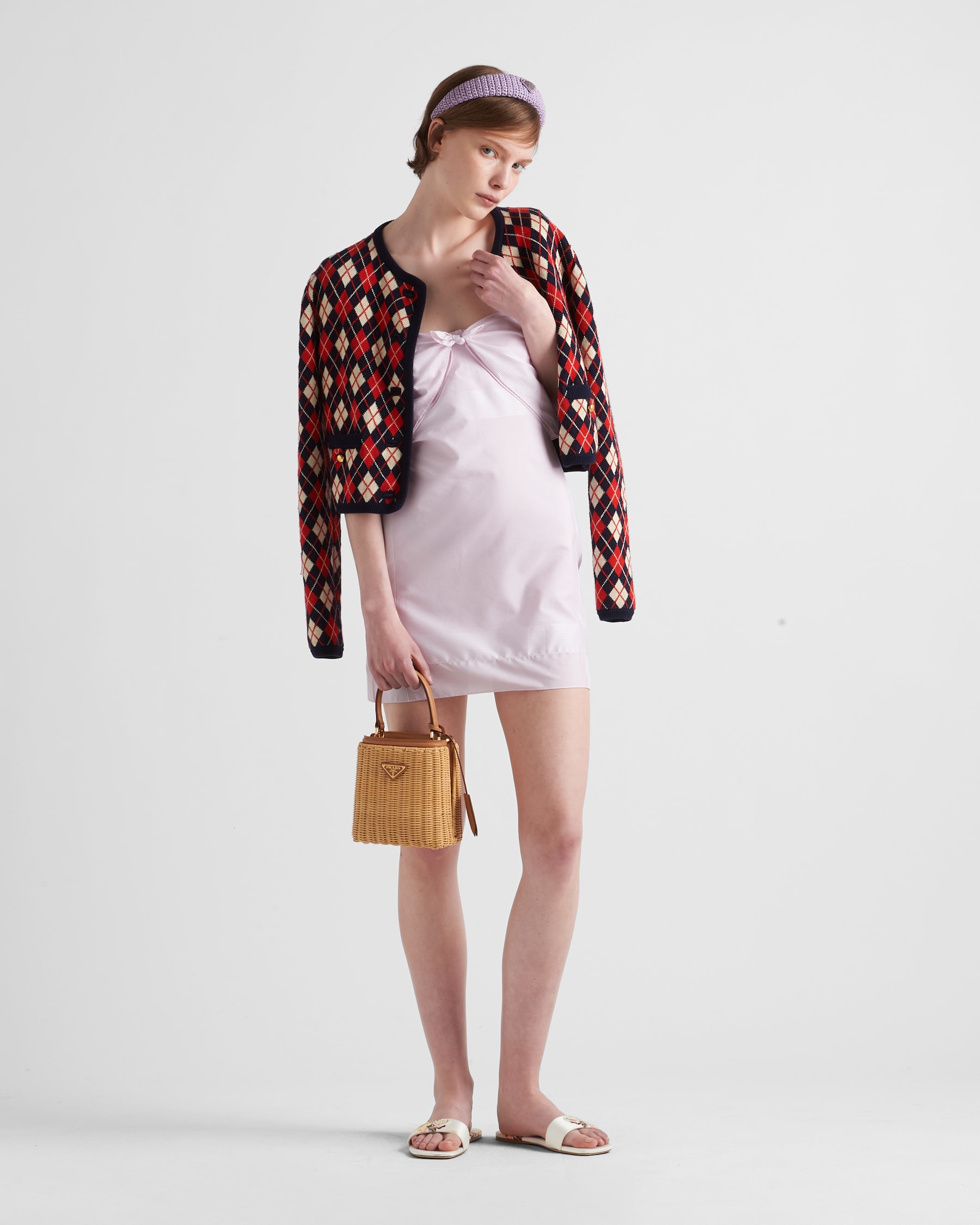 Natural Mini Wicker And Leather Prada Panier Bag | PRADA