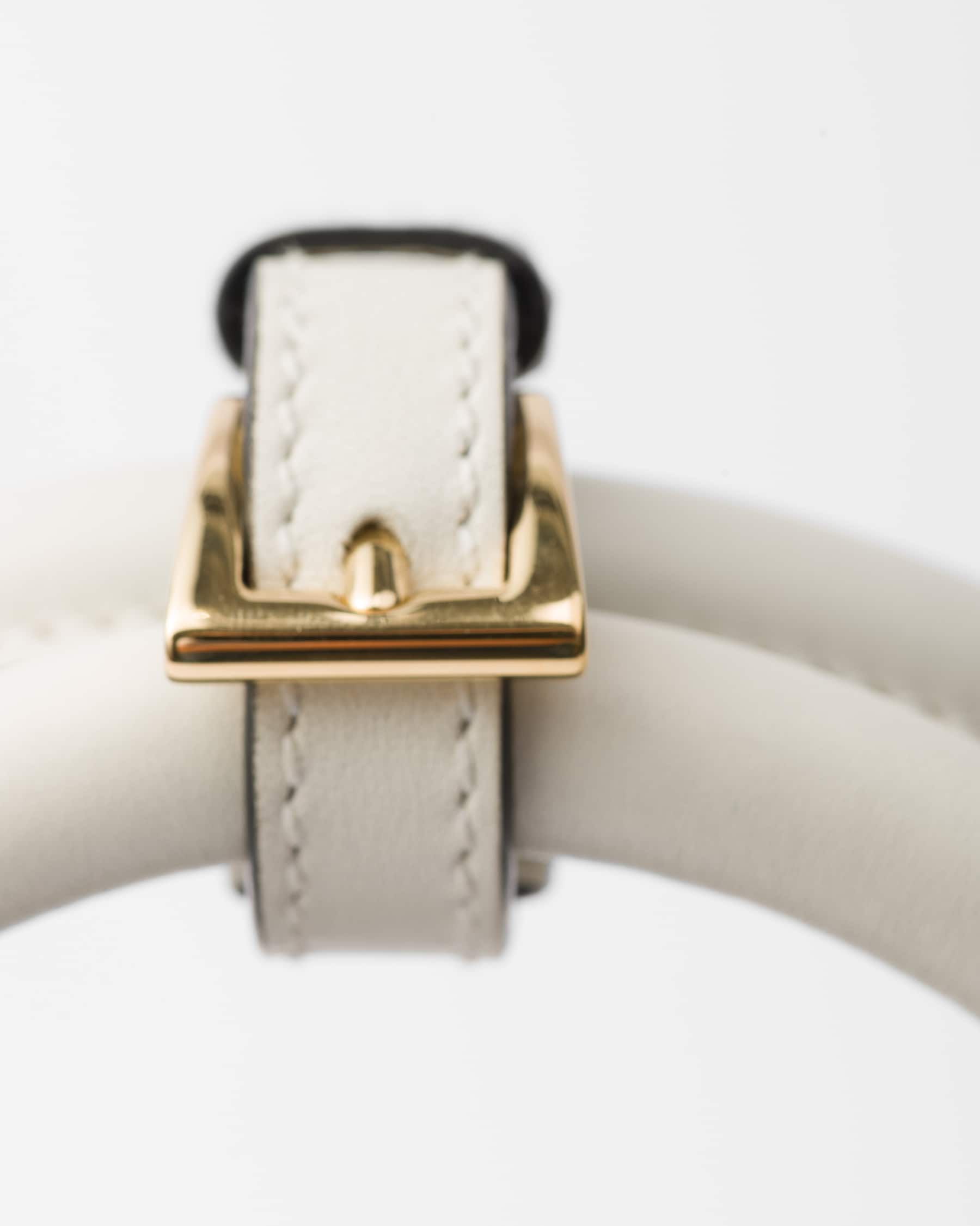 White/black Prada Buckle Small Leather Handbag With Double Belt | PRADA