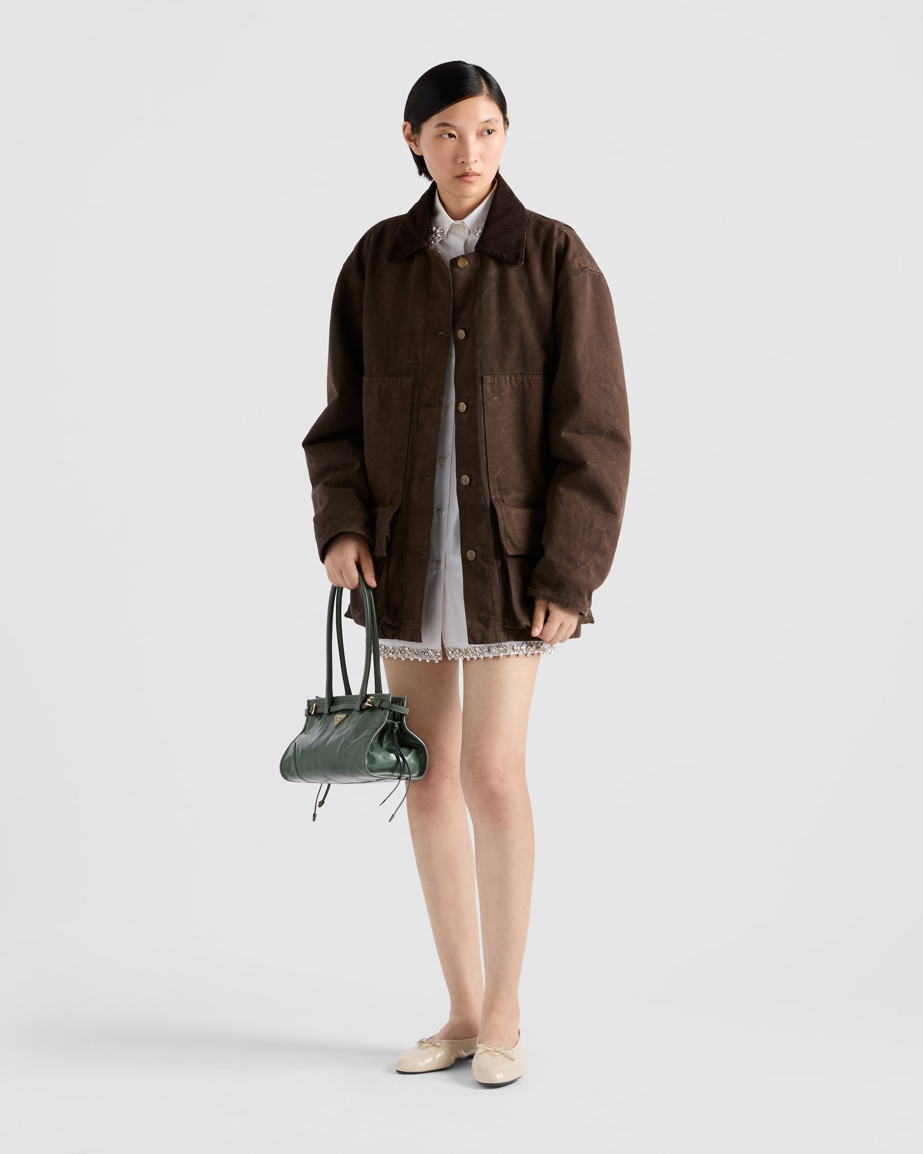 Sage Medium Leather Handbag | PRADA