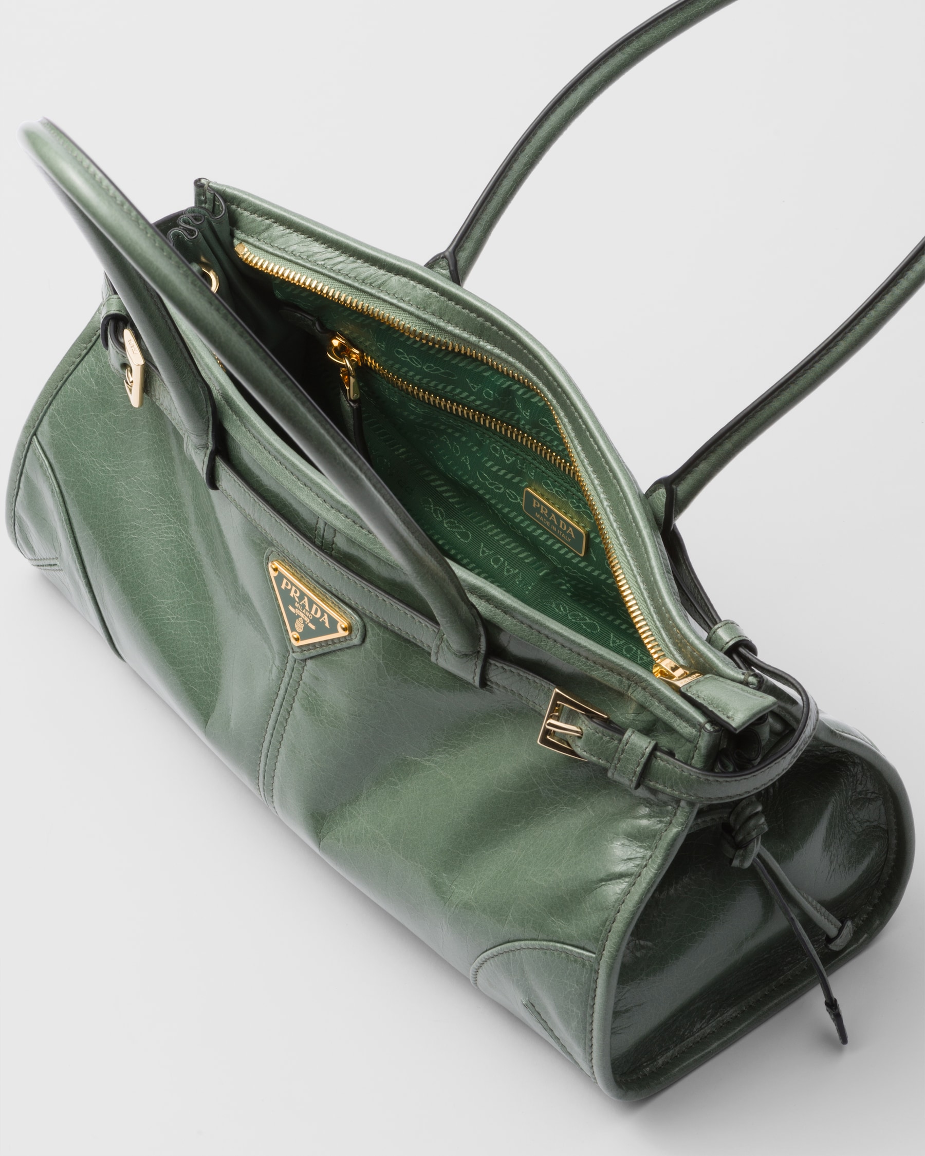 Sage Prada Bonnie Medium Leather Handbag | PRADA - United States