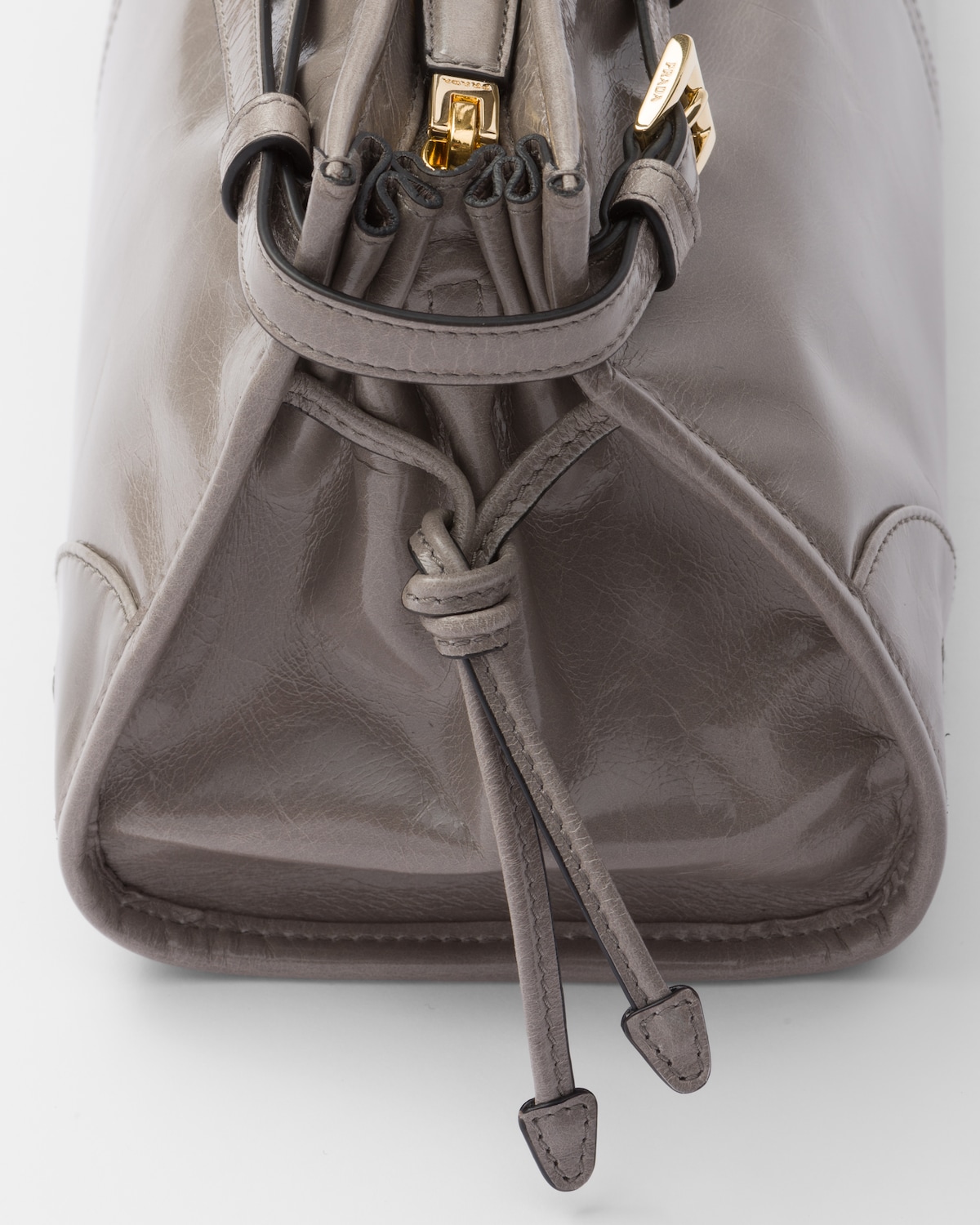 Pewter Medium Leather Handbag | PRADA