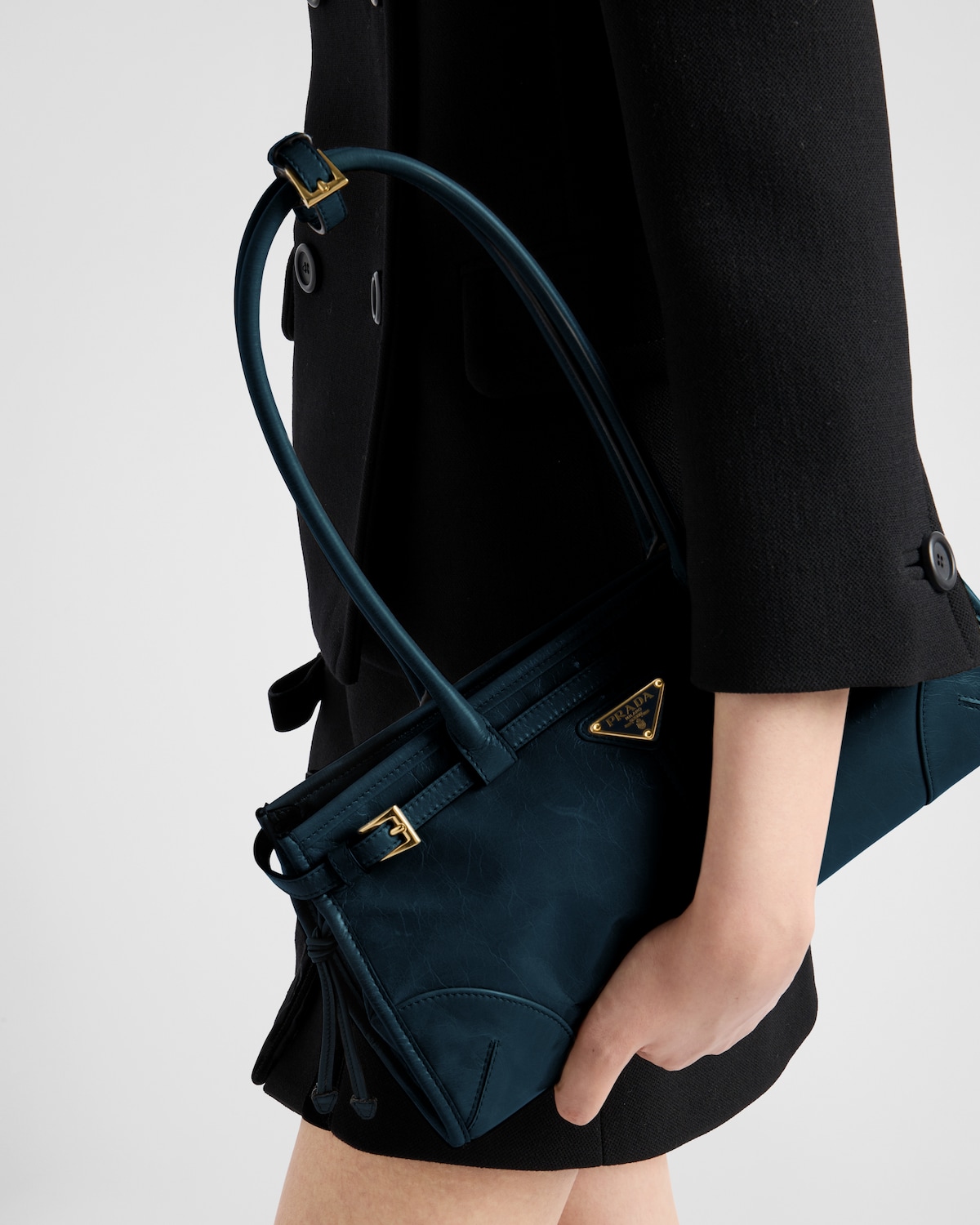 Denim Medium Leather Handbag | PRADA