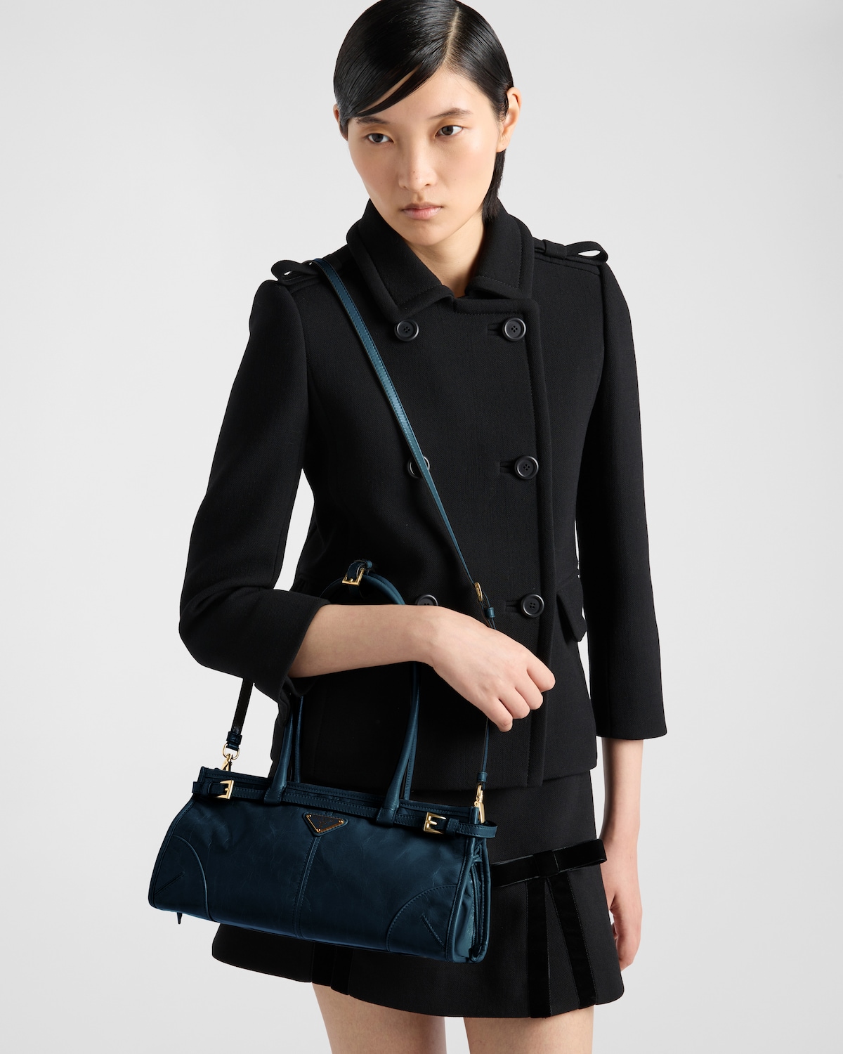 Denim Medium Leather Handbag | PRADA