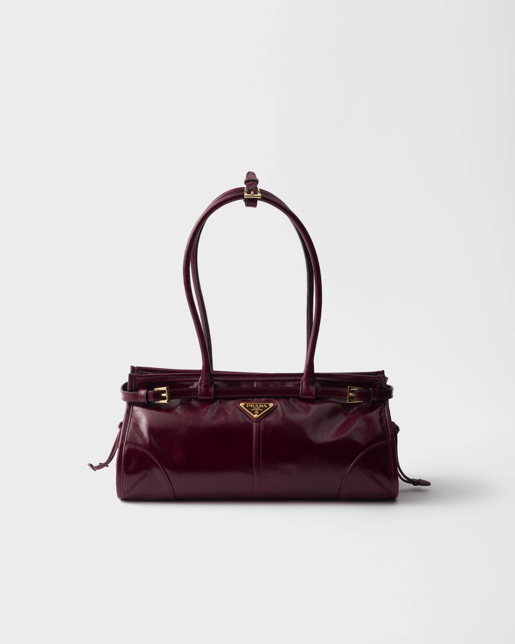 Burgundy Prada Bonnie Medium Leather Handbag | PRADA