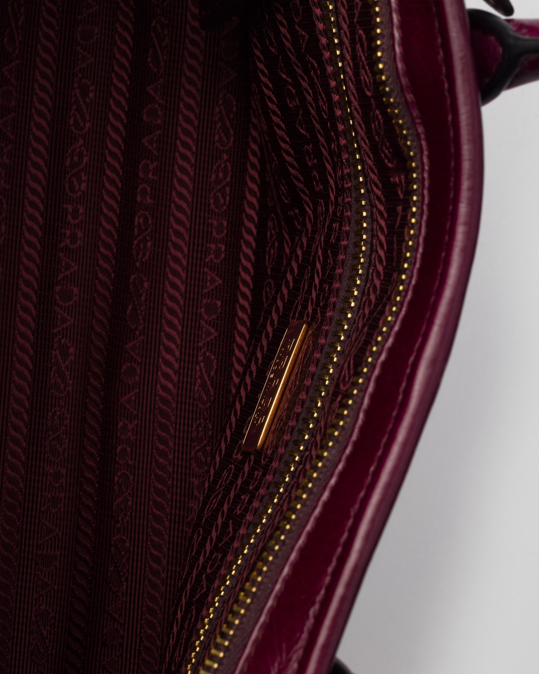 Burgundy Prada Bonnie Medium Leather Handbag | PRADA