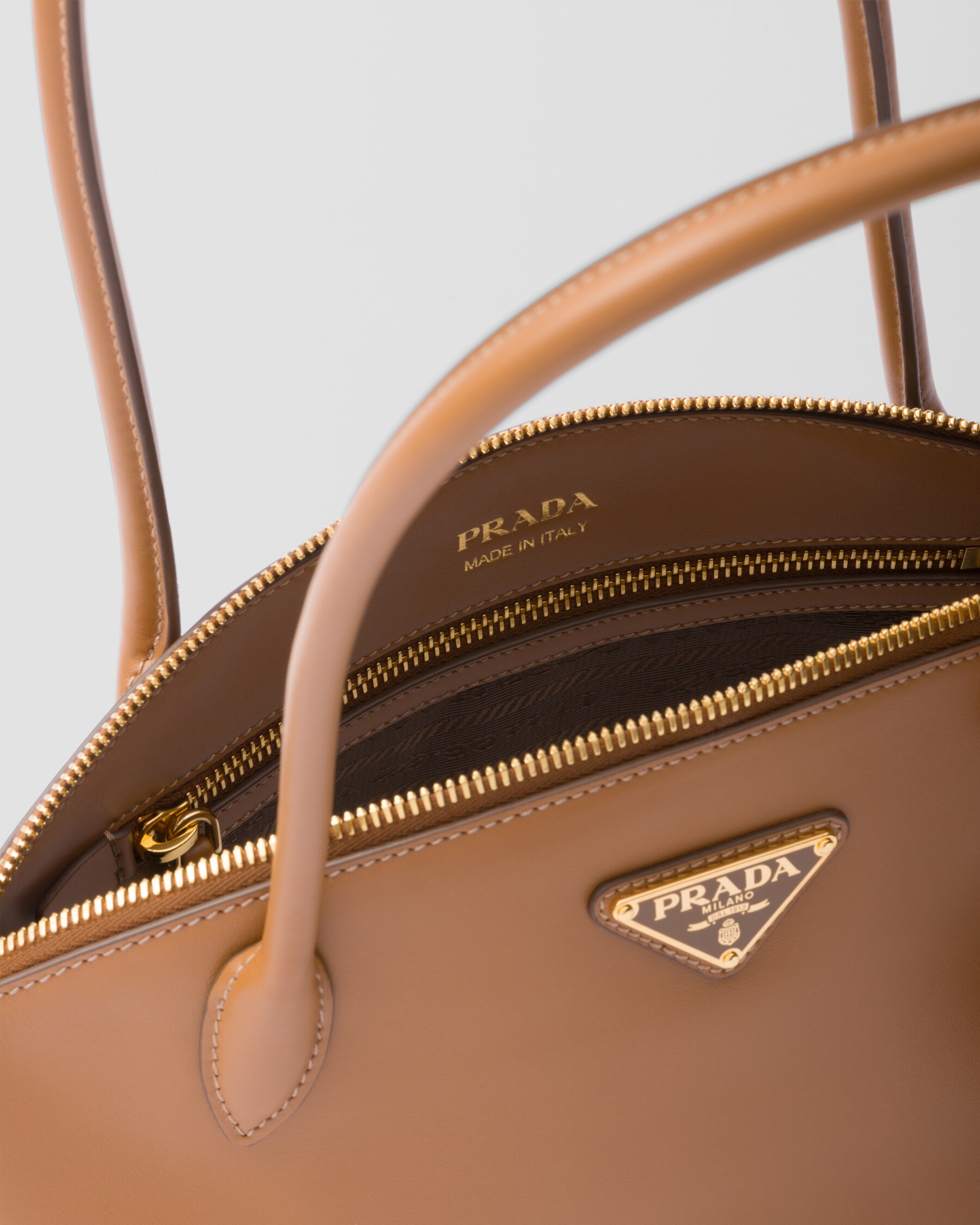 Caramel Small Leather Handbag | PRADA
