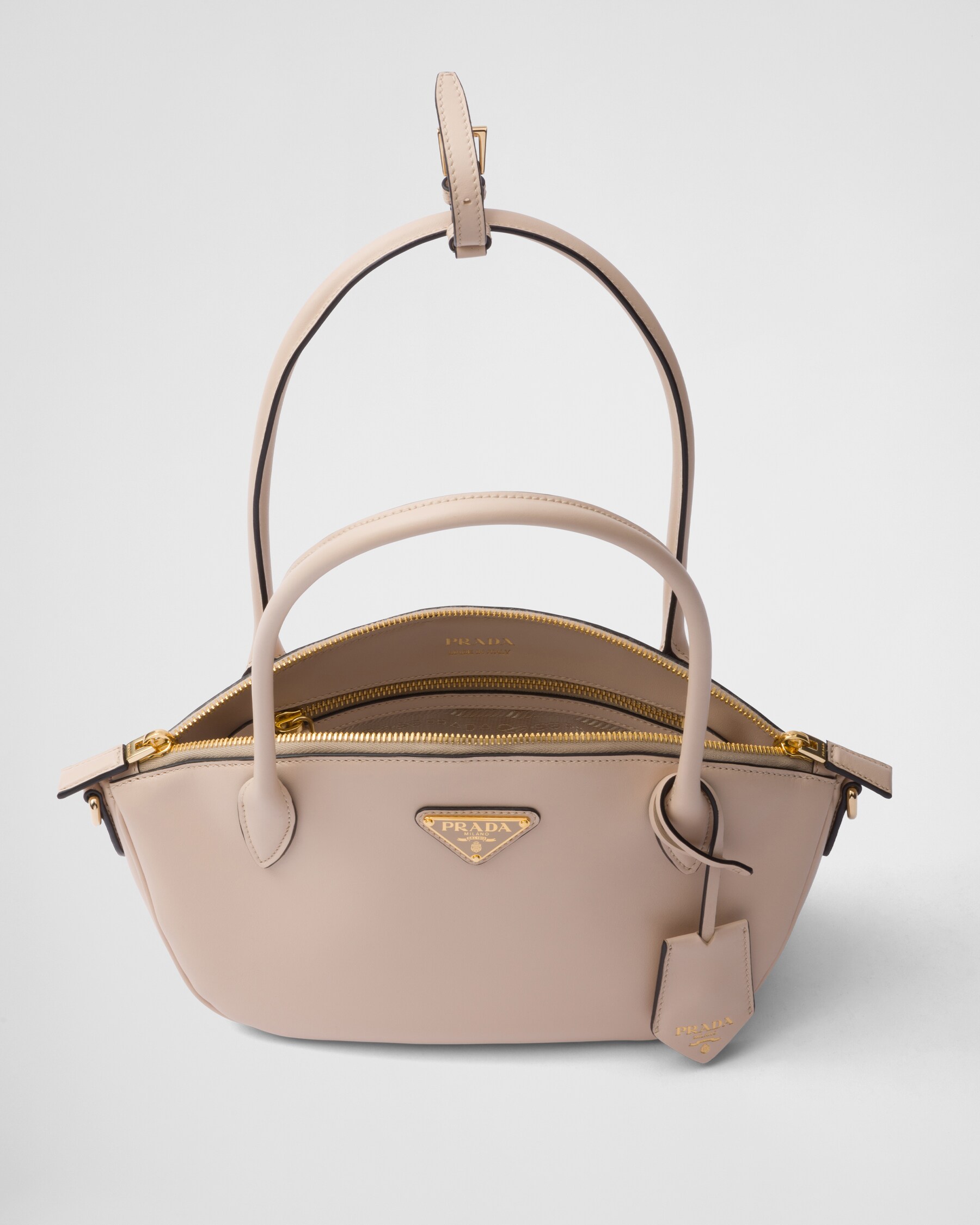 Travertine Small Leather Handbag | PRADA