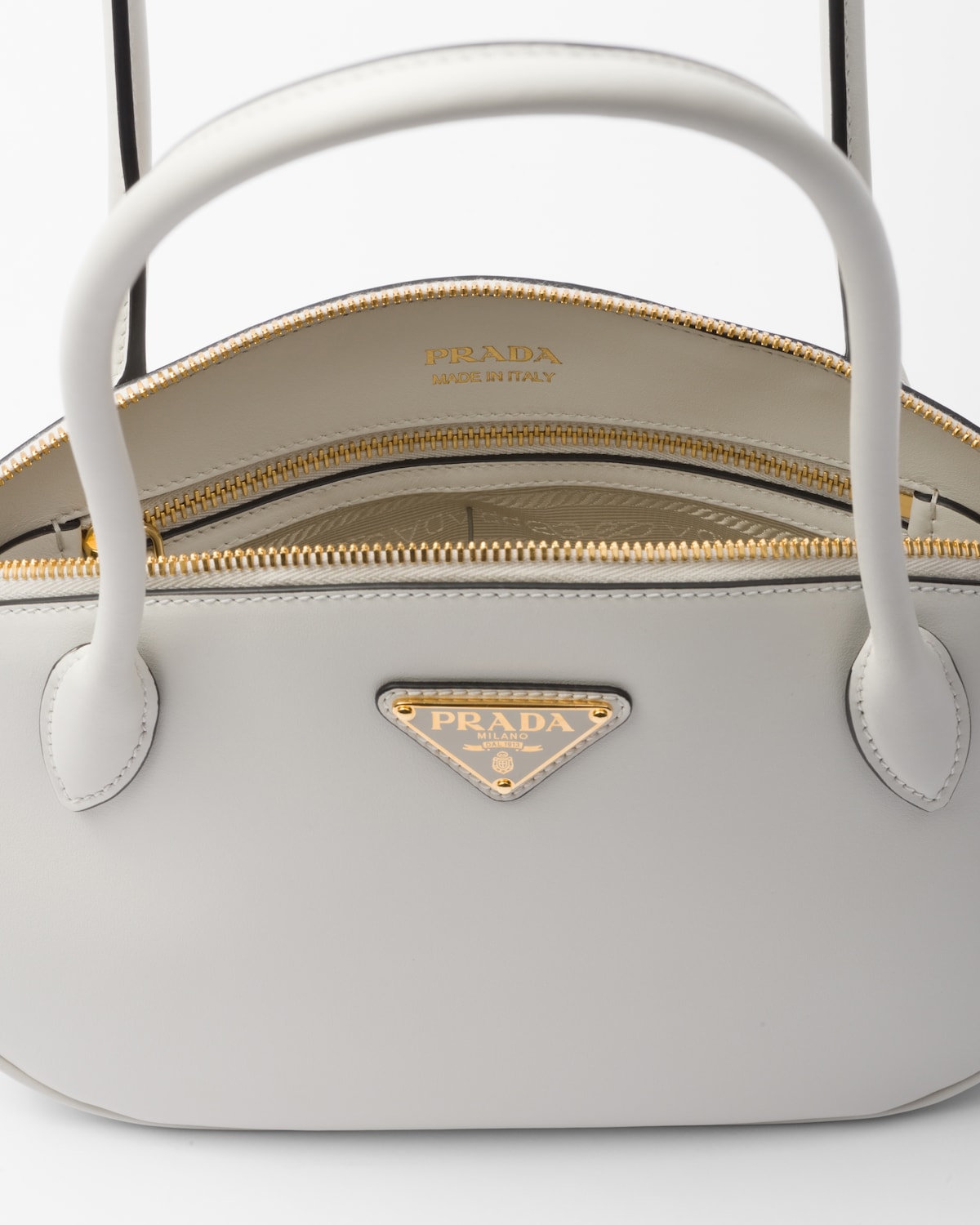 White Small Leather Handbag | PRADA