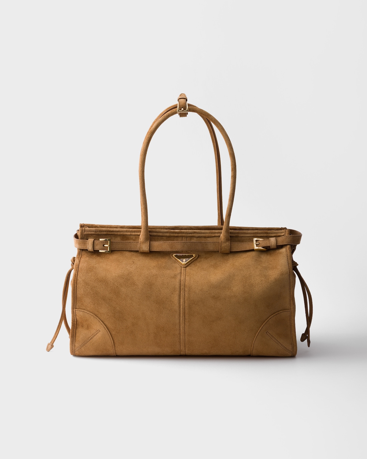 Cinnamon Prada Bonnie Large Suede Handbag | PRADA