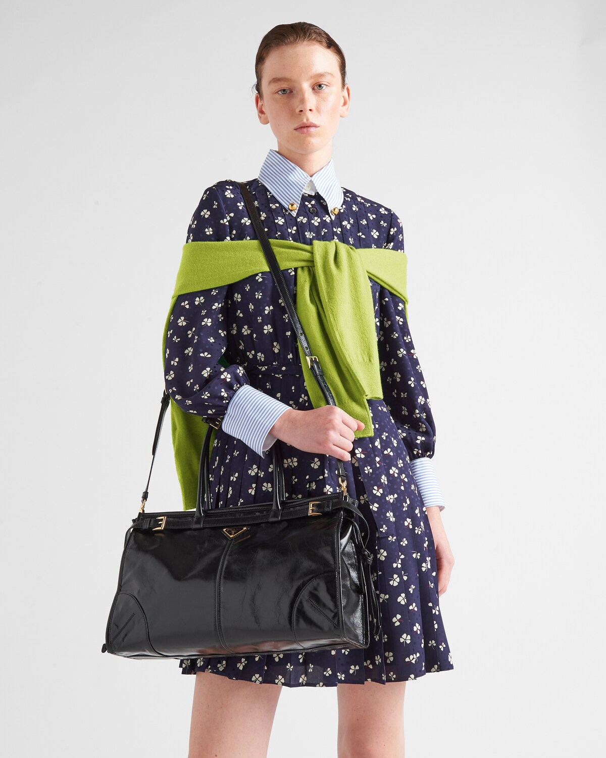 Black Large Leather Handbag | PRADA