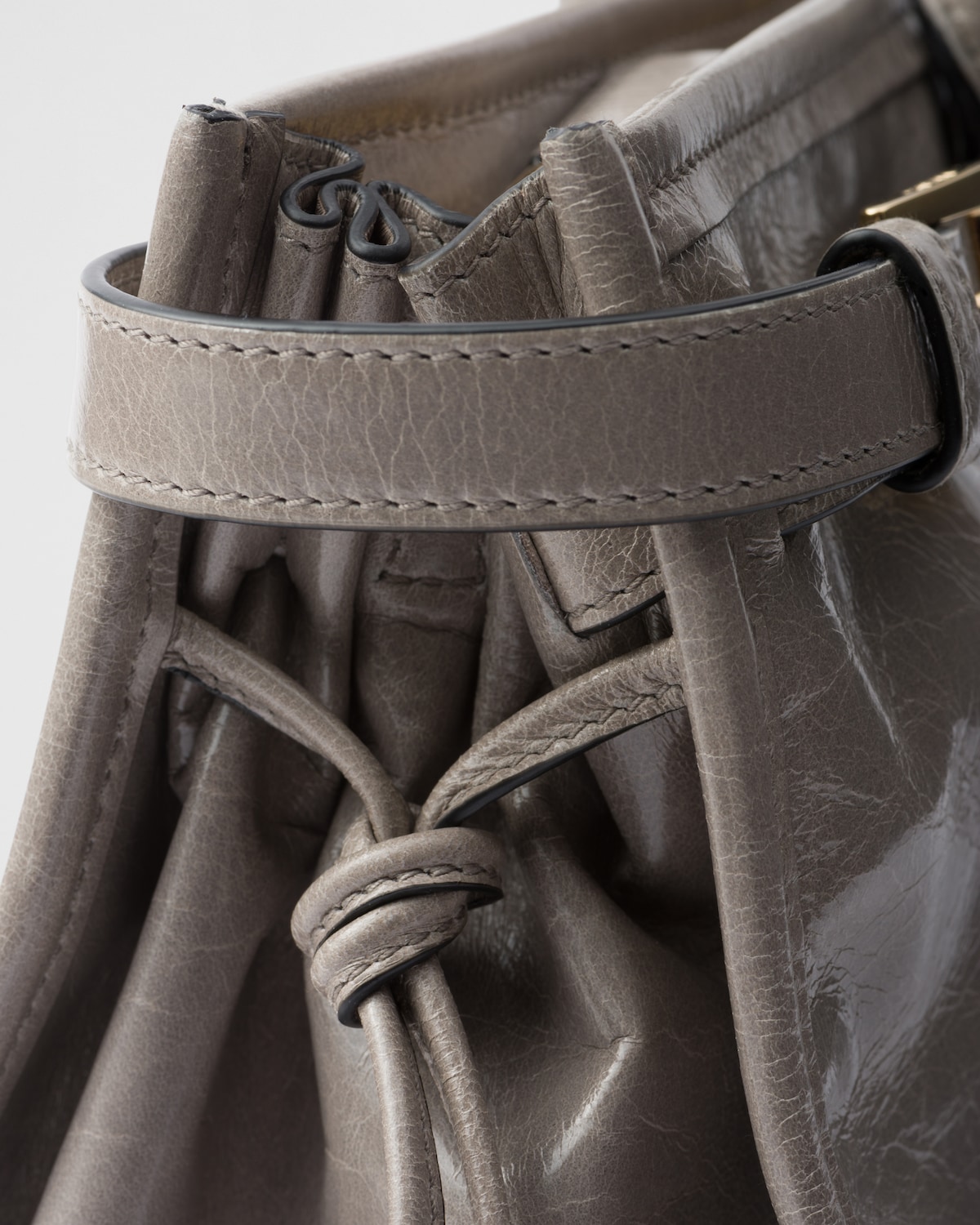 Pewter Prada Bonnie Large Leather Handbag | PRADA