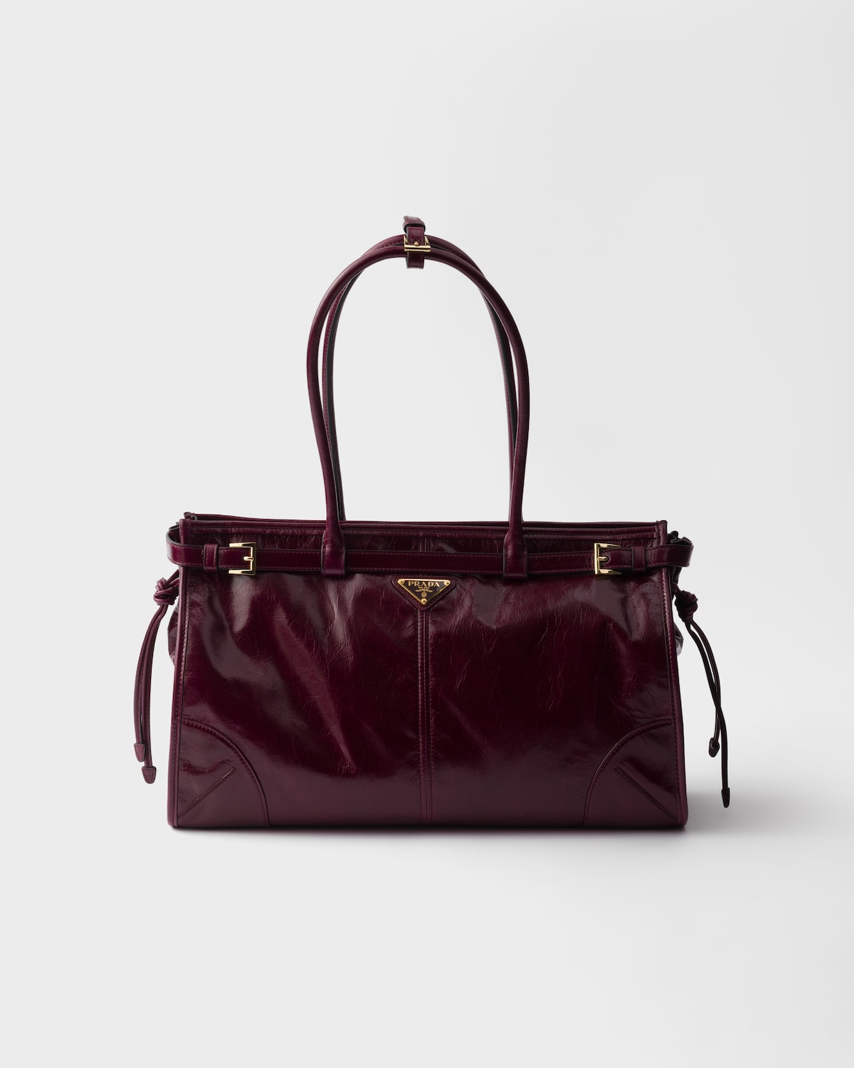Burgundy Prada Bonnie Large Leather Handbag | PRADA