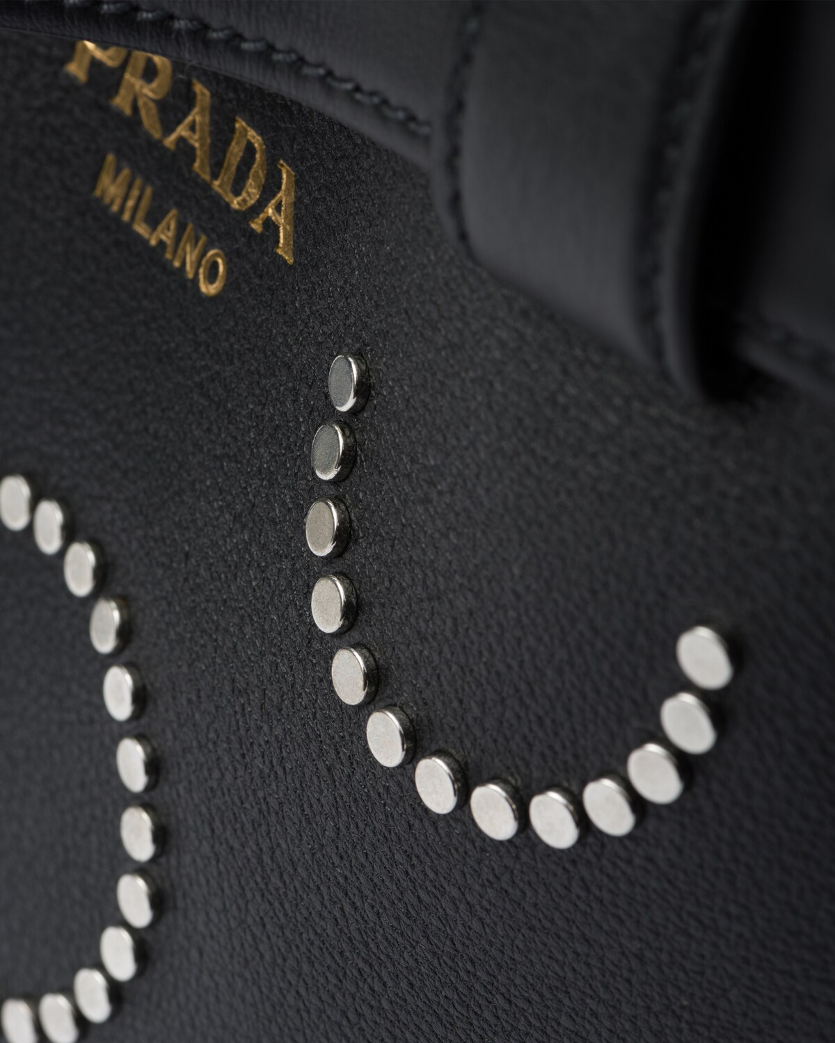 Black Prada Buckle Small Leather Bag With Appliqués | PRADA