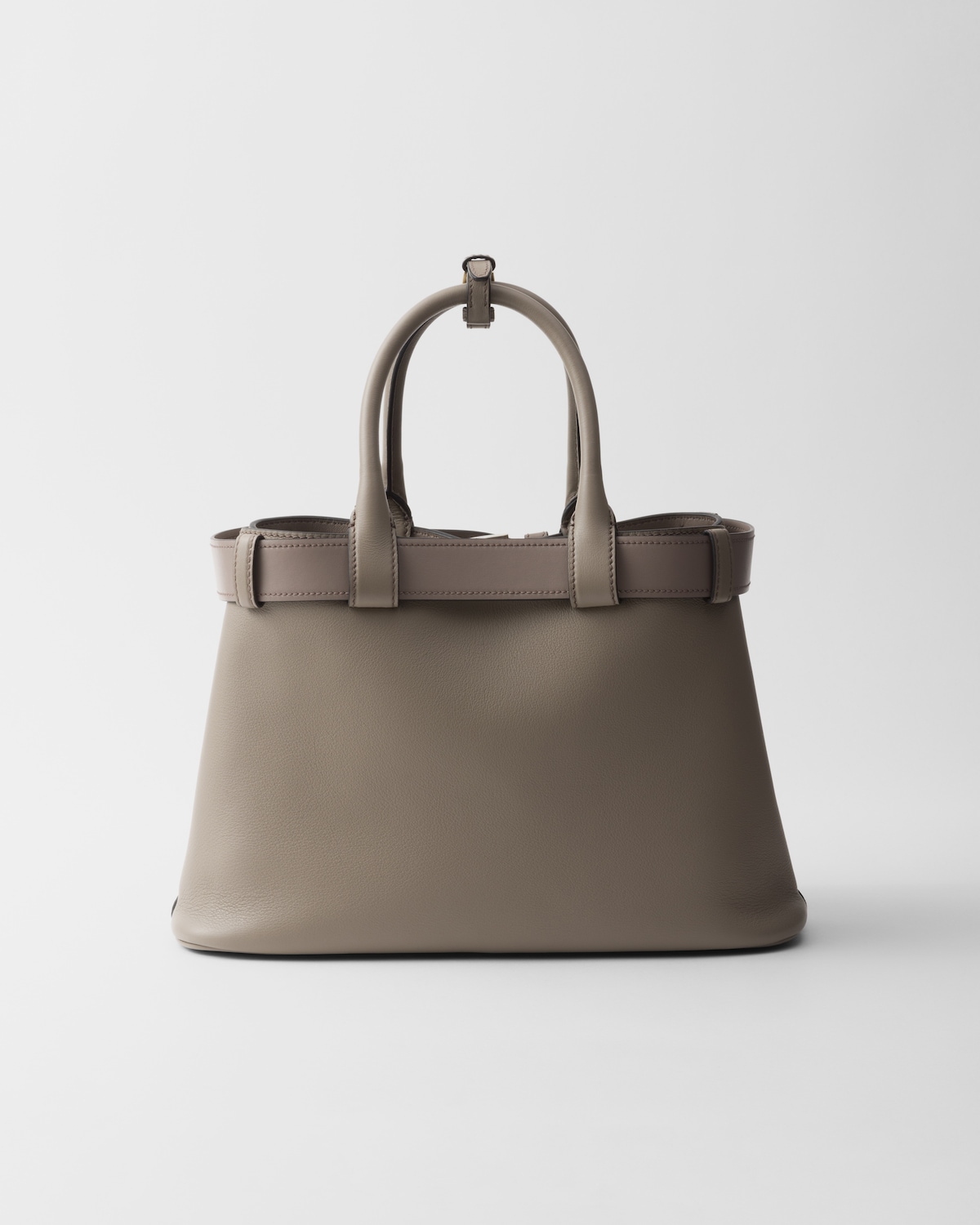 Clay Grey Prada Buckle Small Leather Handbag With Belt | PRADA - United ...