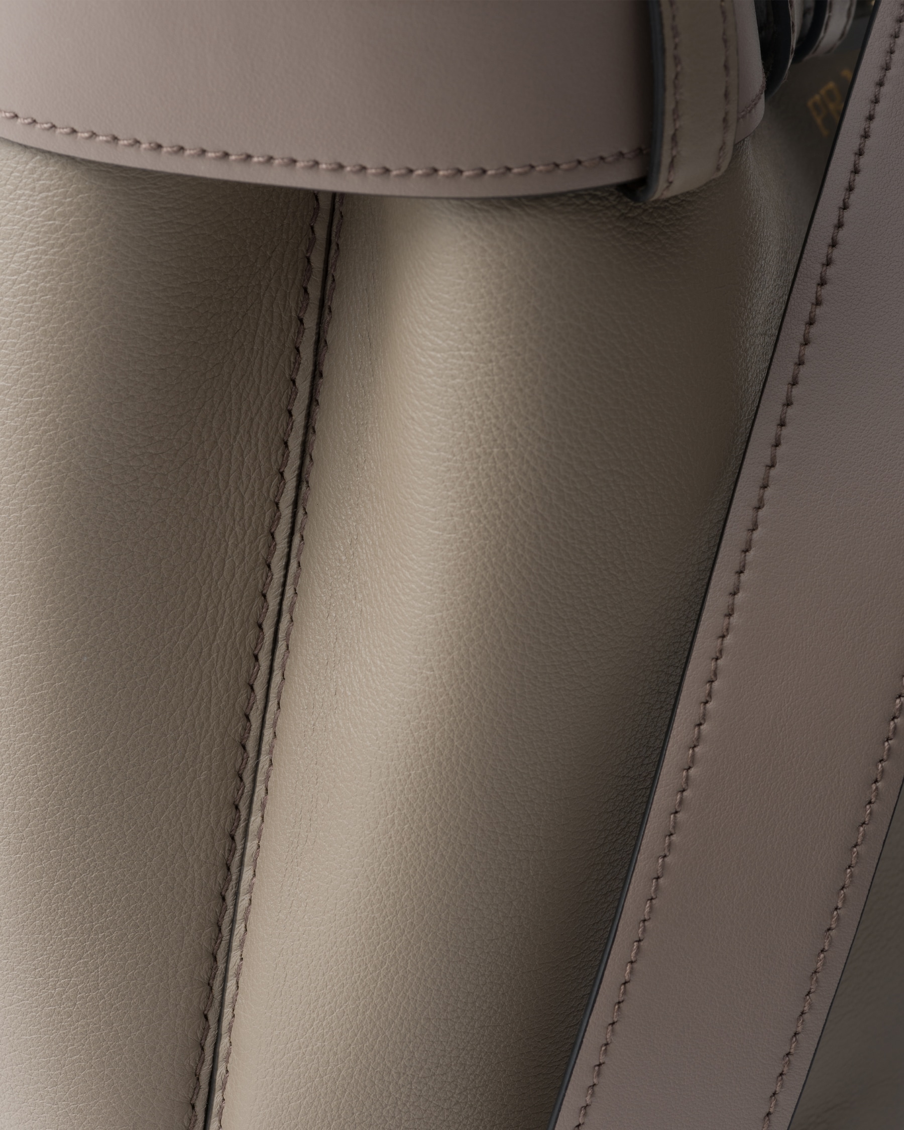 Clay Grey Prada Buckle Small Leather Handbag With Belt | PRADA