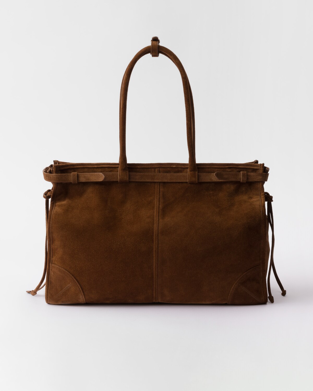 Cocoa Brown Prada Bonnie Extra-large Suede Handbag | PRADA