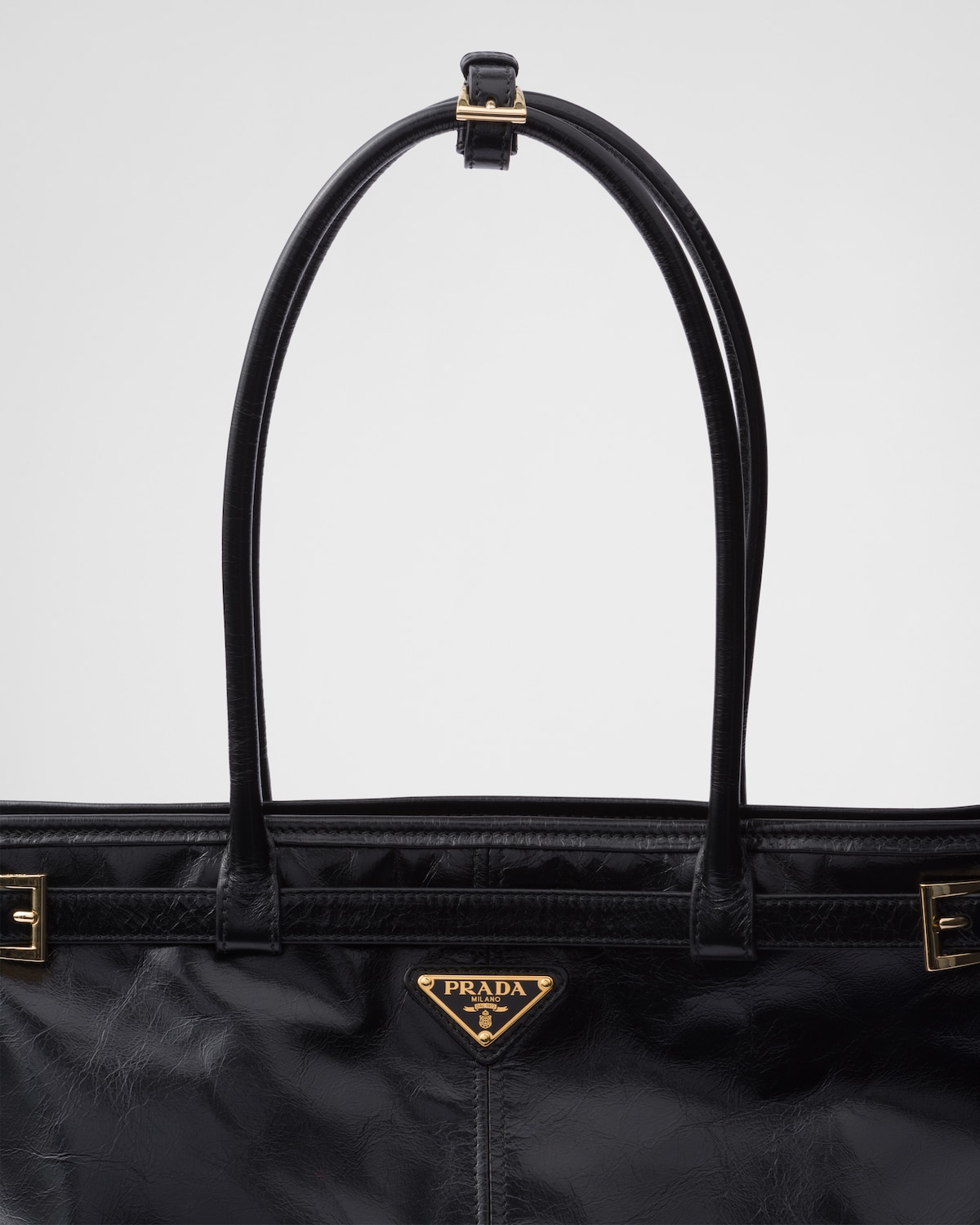 Black Extra Large Leather Handbag | PRADA