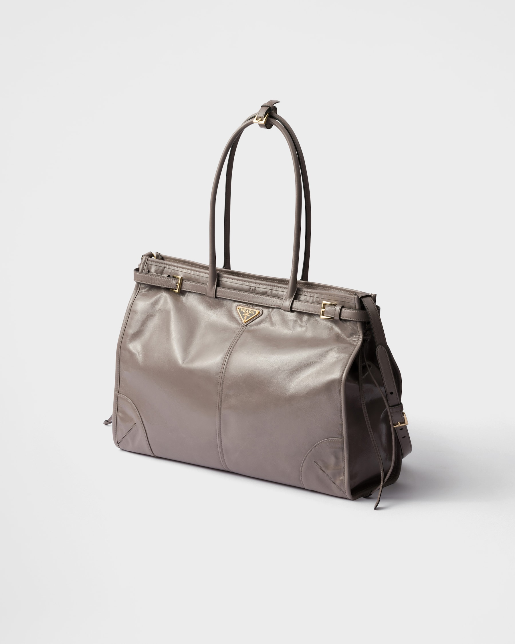 Pewter Prada Bonnie Extra-large Leather Handbag | PRADA - United States