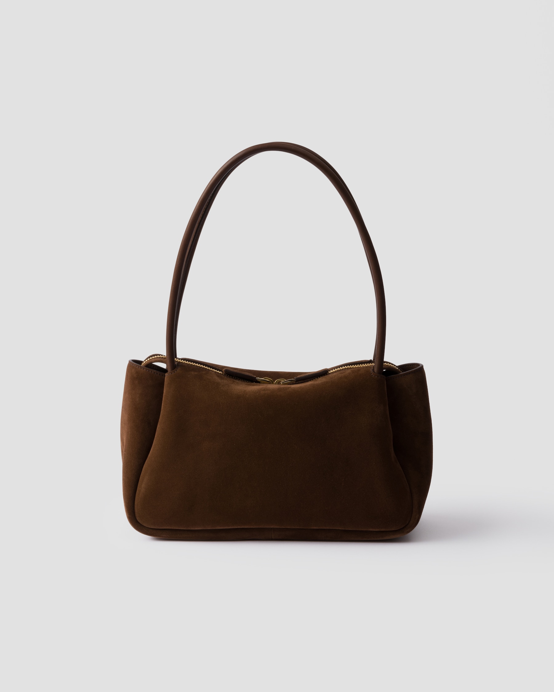 Cocoa Brown Prada Darling Medium Suede Shoulder Bag | PRADA