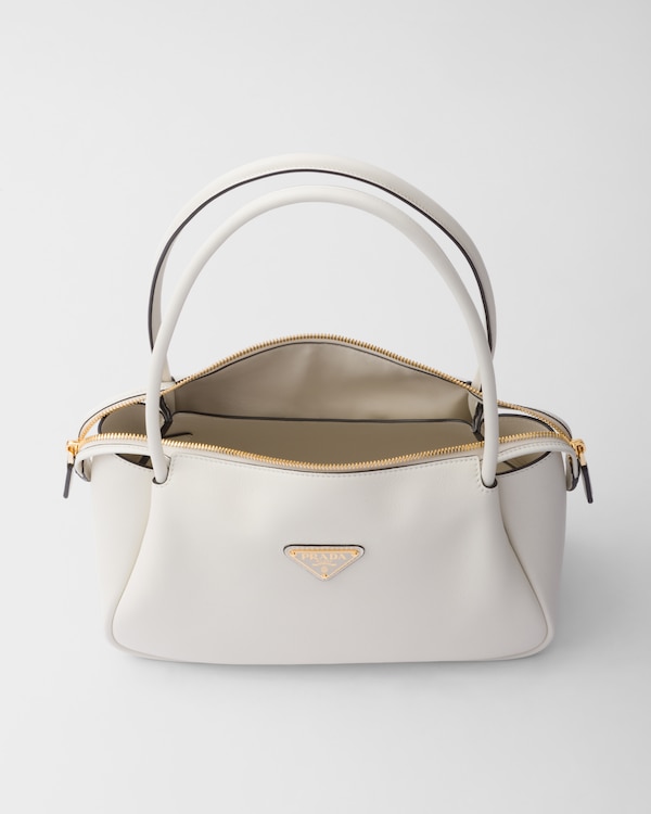 White Medium Leather Handbag | PRADA