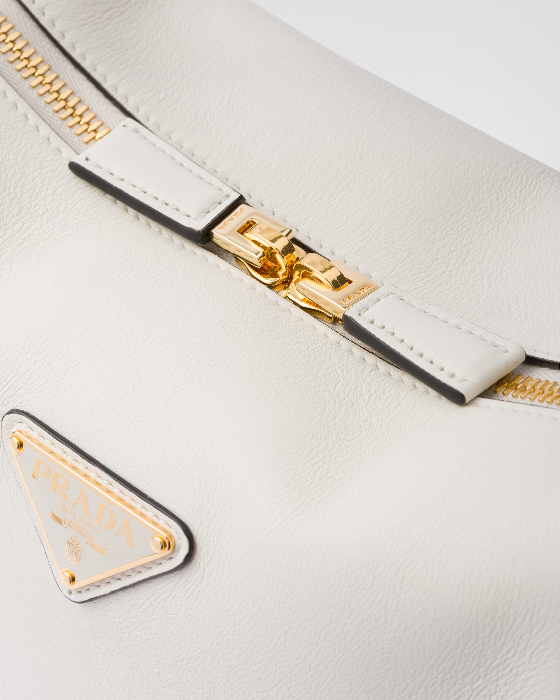 White Medium Leather Handbag | PRADA